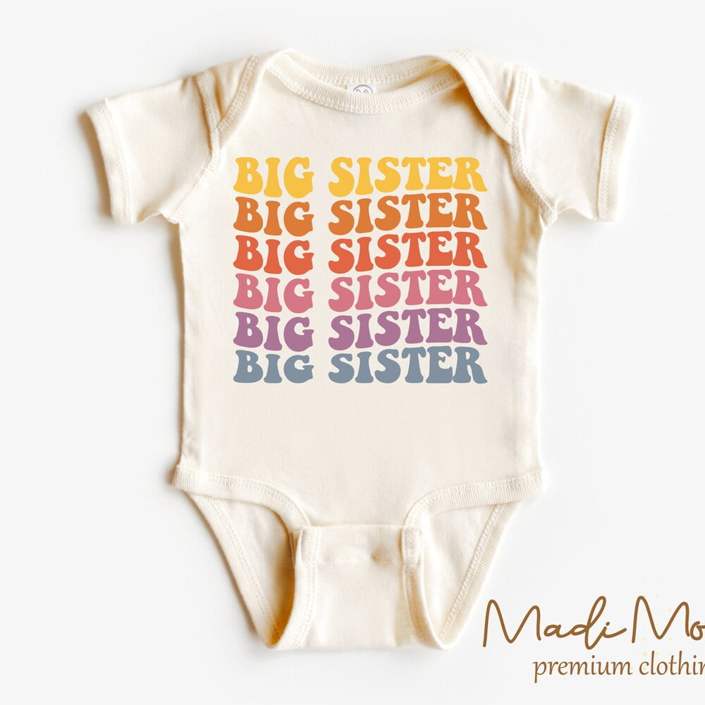 Bella Canvas with Big Sister, Sister Kids Shirt Cute Baby Boy or Girl Bodysuit Gift - Walmart.com