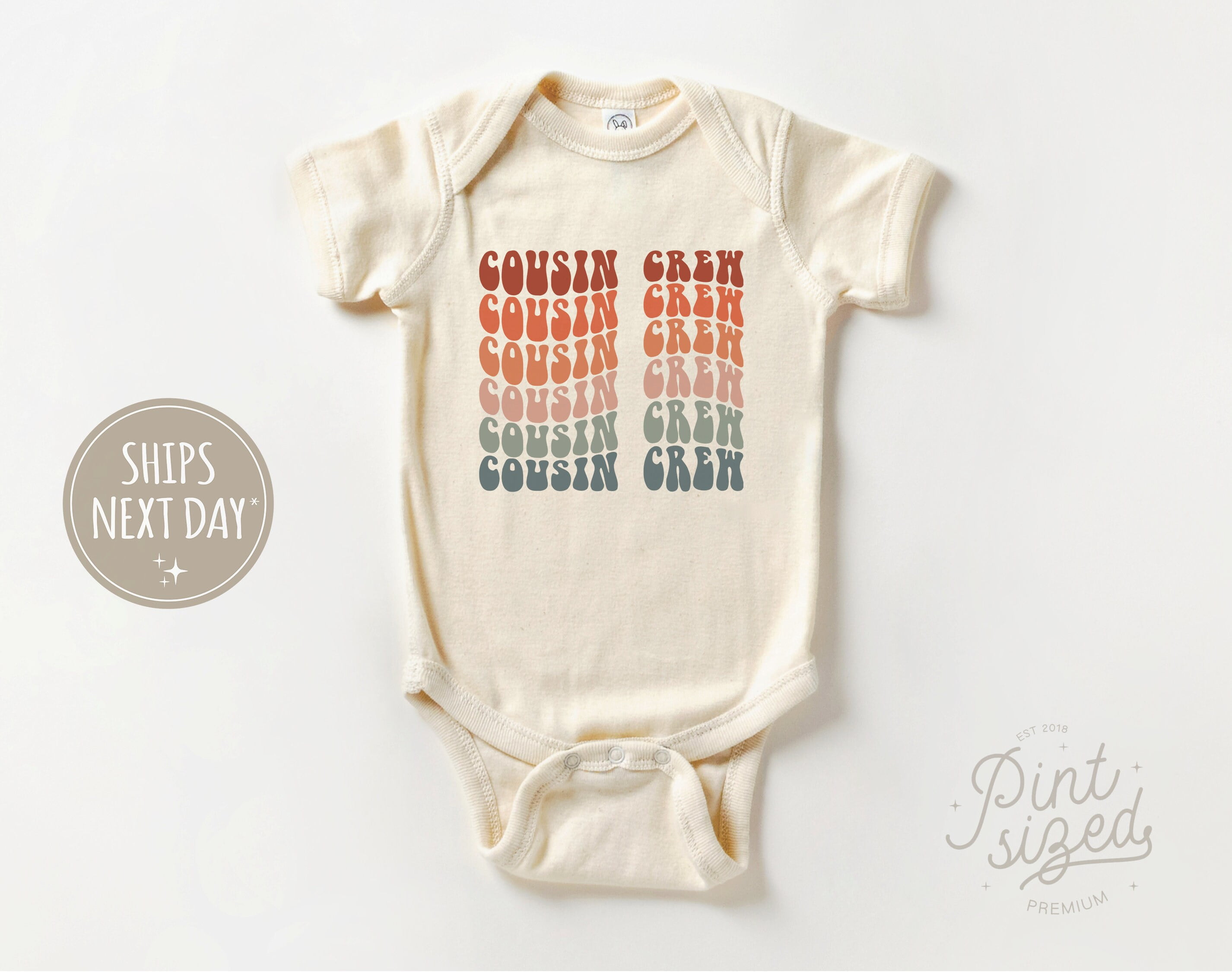 Bella Canvas with Cousin Crew, Girls Retro, Matching Cousin Cute Baby Boy or Girl Bodysuit Gift ...