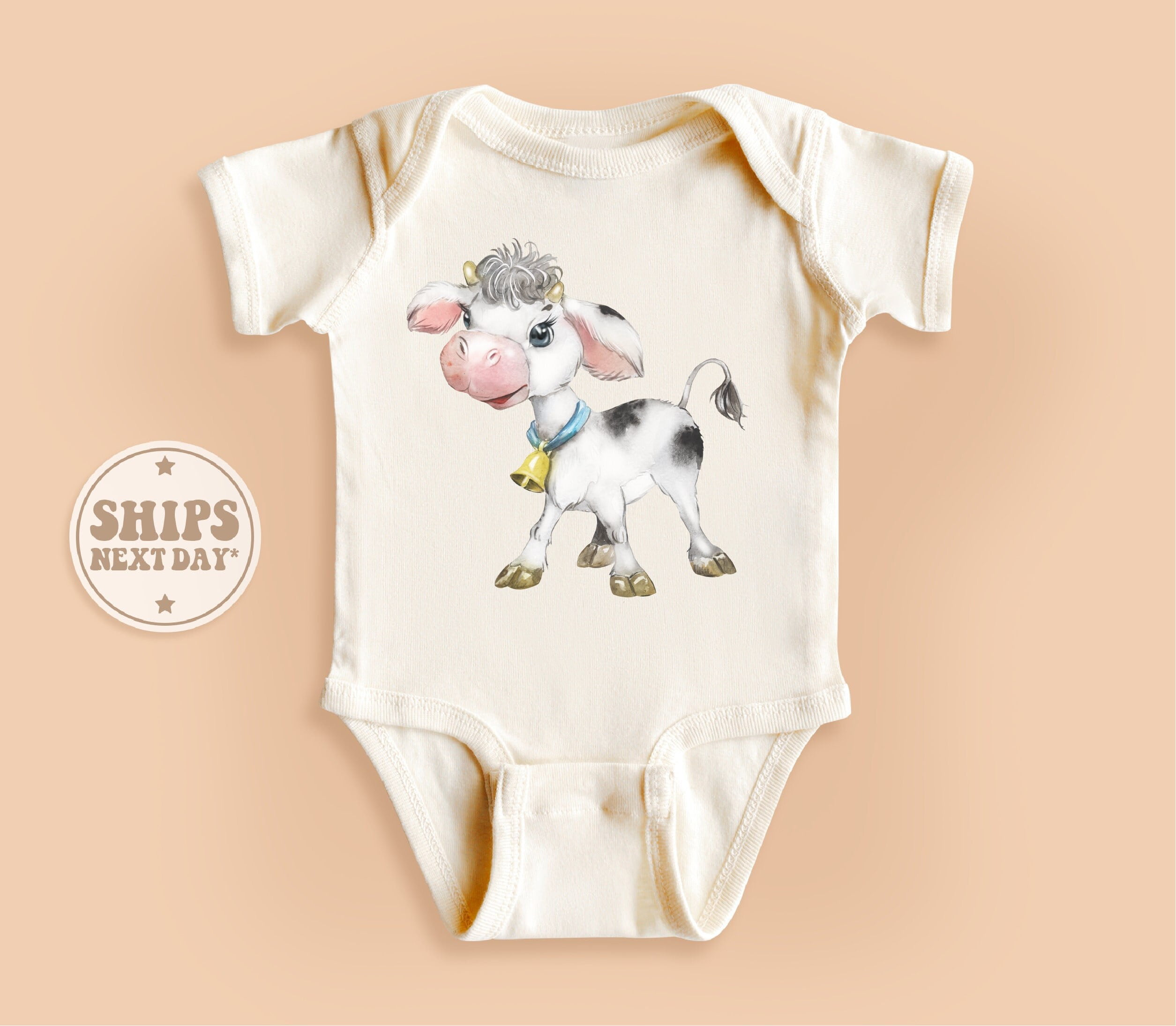Bella Canvas with Cow, Calf, Animal, Baby Gift Cute and Cool, Baby Boy ...