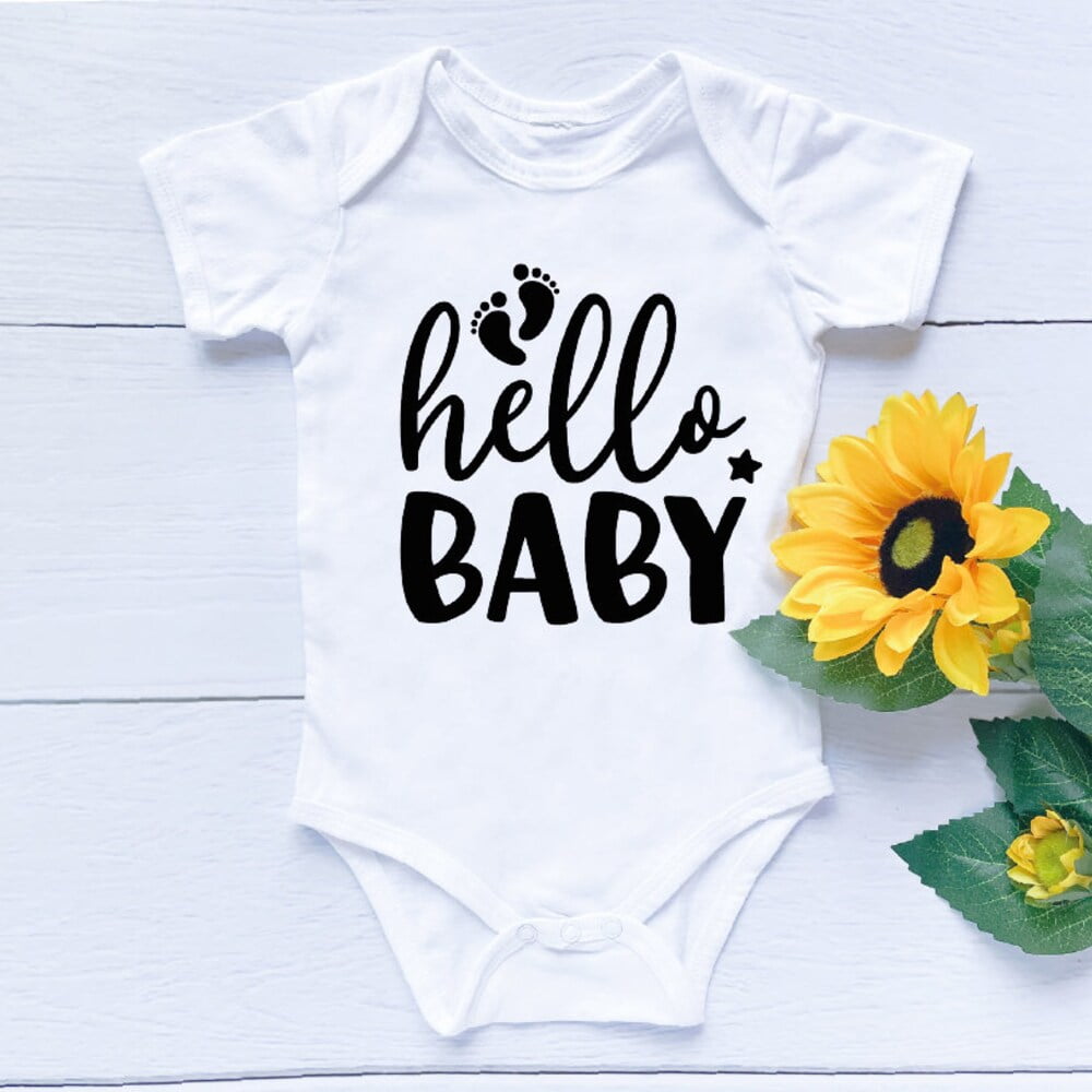 Bella Canvas with Cute Hello, New, Cute Baby Gift, Hello Newborn Outfit ...