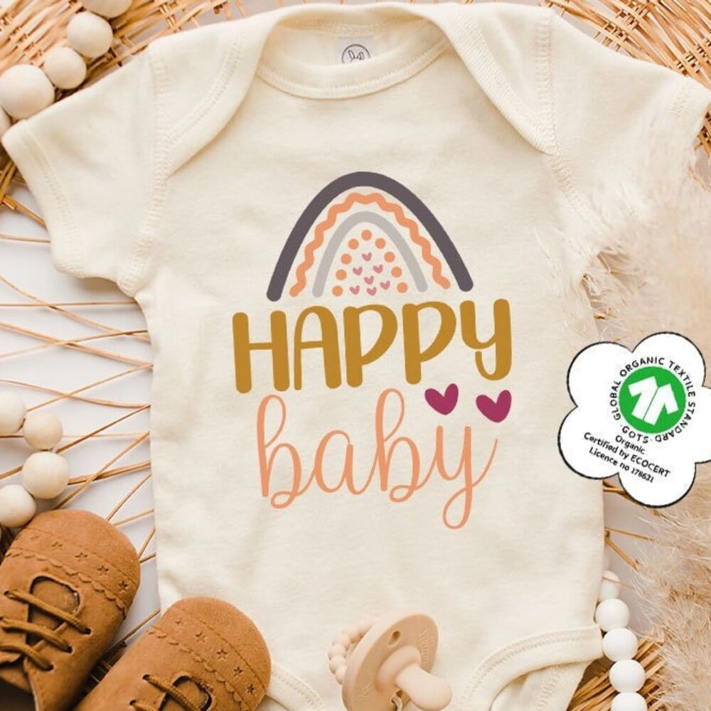 Bella Canvas with Cute Rainbow, Funny Baby Announcement, Happy, Cute Rainbow, Newborn, Cute Baby ...