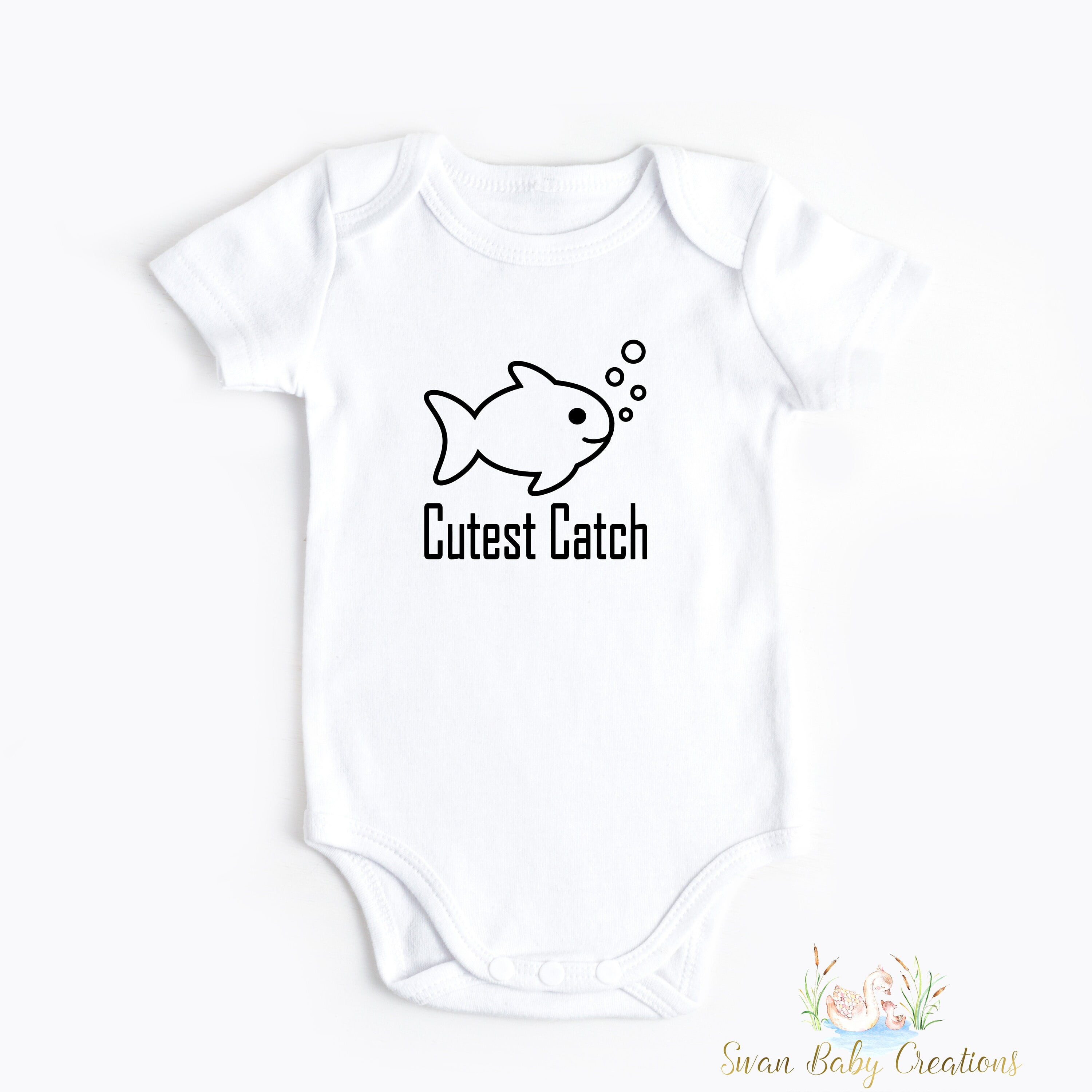 Bella Canvas with Cutest Little Catch Fishingbaby Girl Gender Neutral ...
