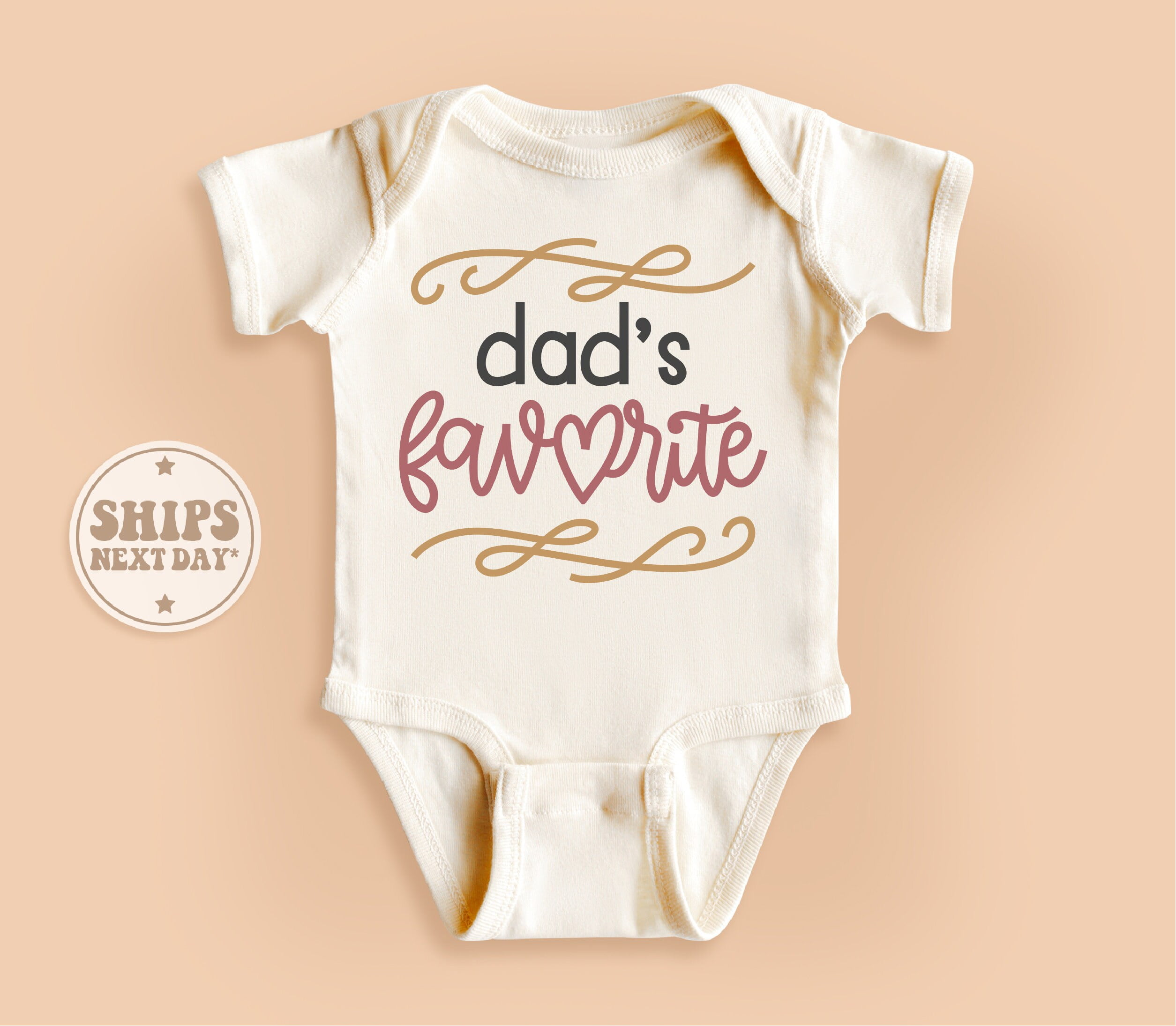 Bella Canvas with Dad'S Favorite, Daddy'S Girl, Father'S Day, Retro Natural Baby Gift Cute and ...