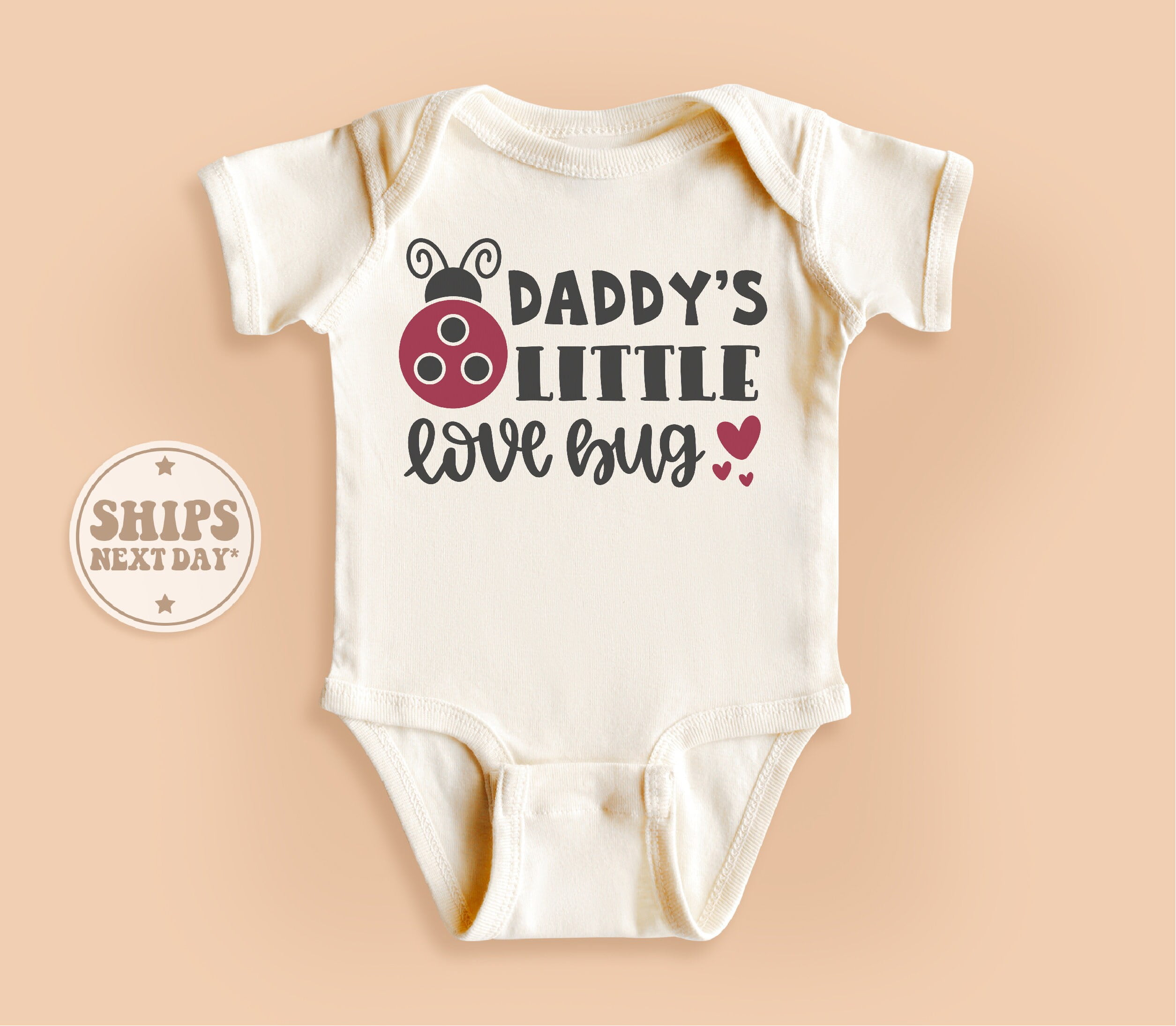 Bella Canvas with Daddyâ€™S Little Love Bug, Ladybug, Retro Natural ...