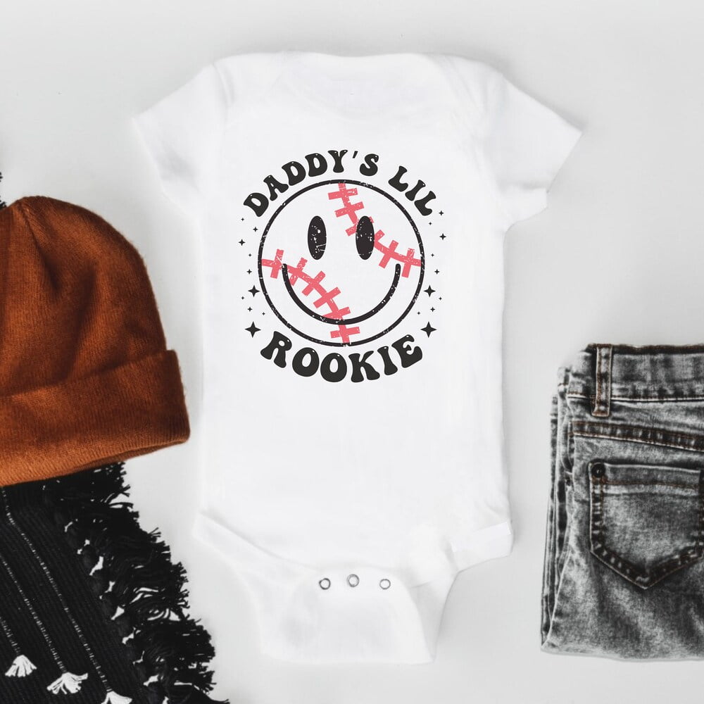 Bella Canvas with Daddy'S Little Rookie, Baseball, Baseball Baby Outfit ...