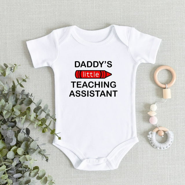 Bella Canvas with Daddy'S Little Teaching Assistant, Teacher Dad Baby ...