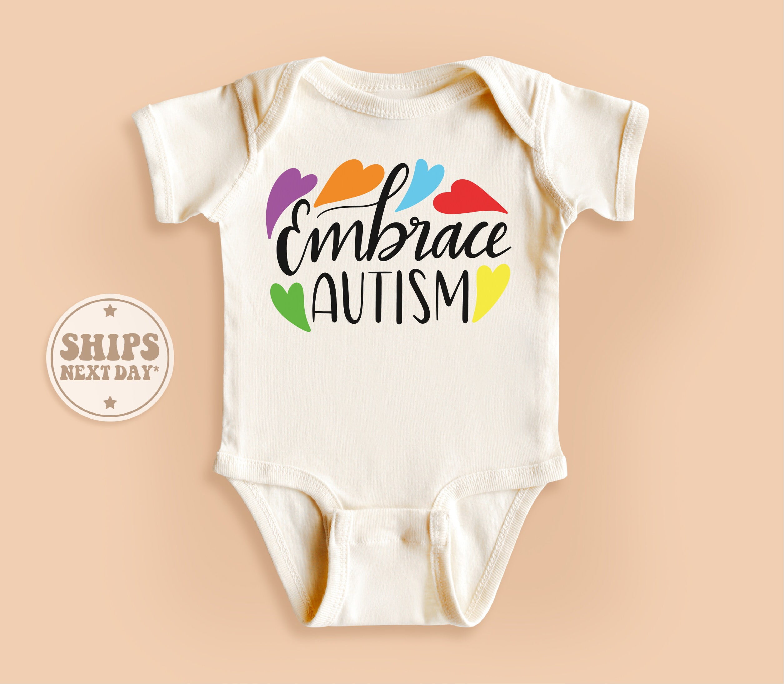 Bella Canvas with Embrace Autism, Autism, Retro Natural Baby Girl Gift ...