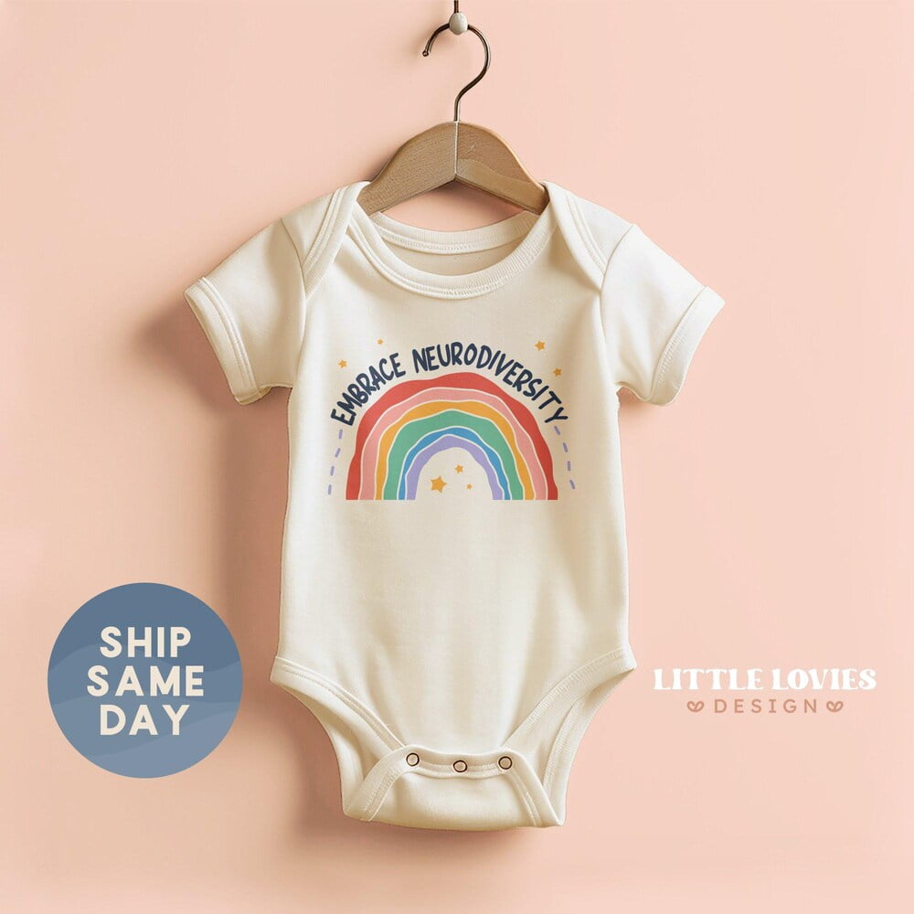 Bella Canvas with Embrace Neurodiversity Rainbow, Cute, Unisex Baby ...