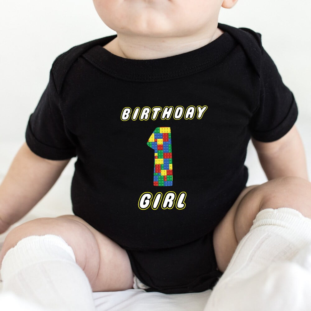 Bella Canvas with First Birthday, Building Bricks Birthday Shirt, Cute ...