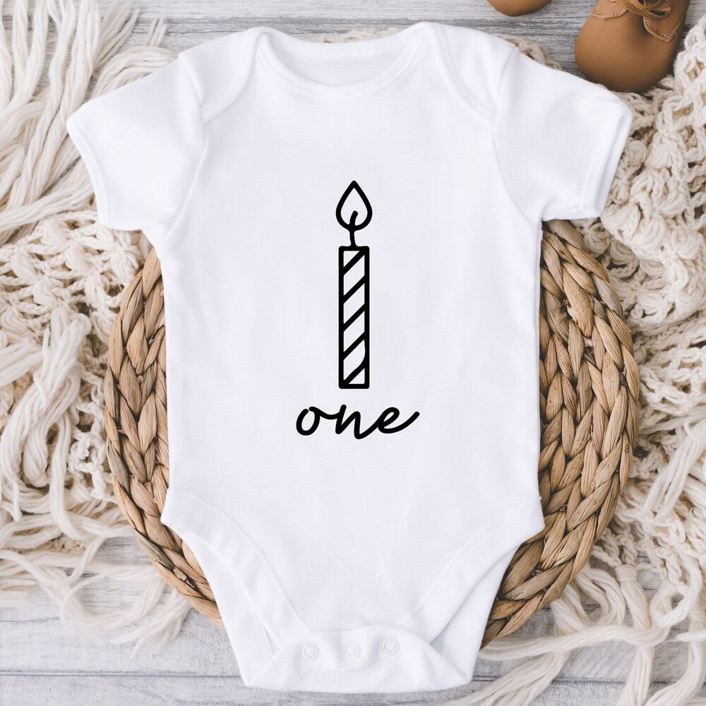 Bella Canvas with First Birthday, One Birthday Candle, Boy Girl 1St ...