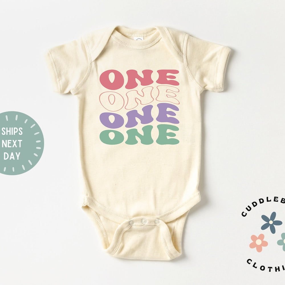 Bella Canvas with First Birthdays - Retro Boho One Year Birthday - One ...