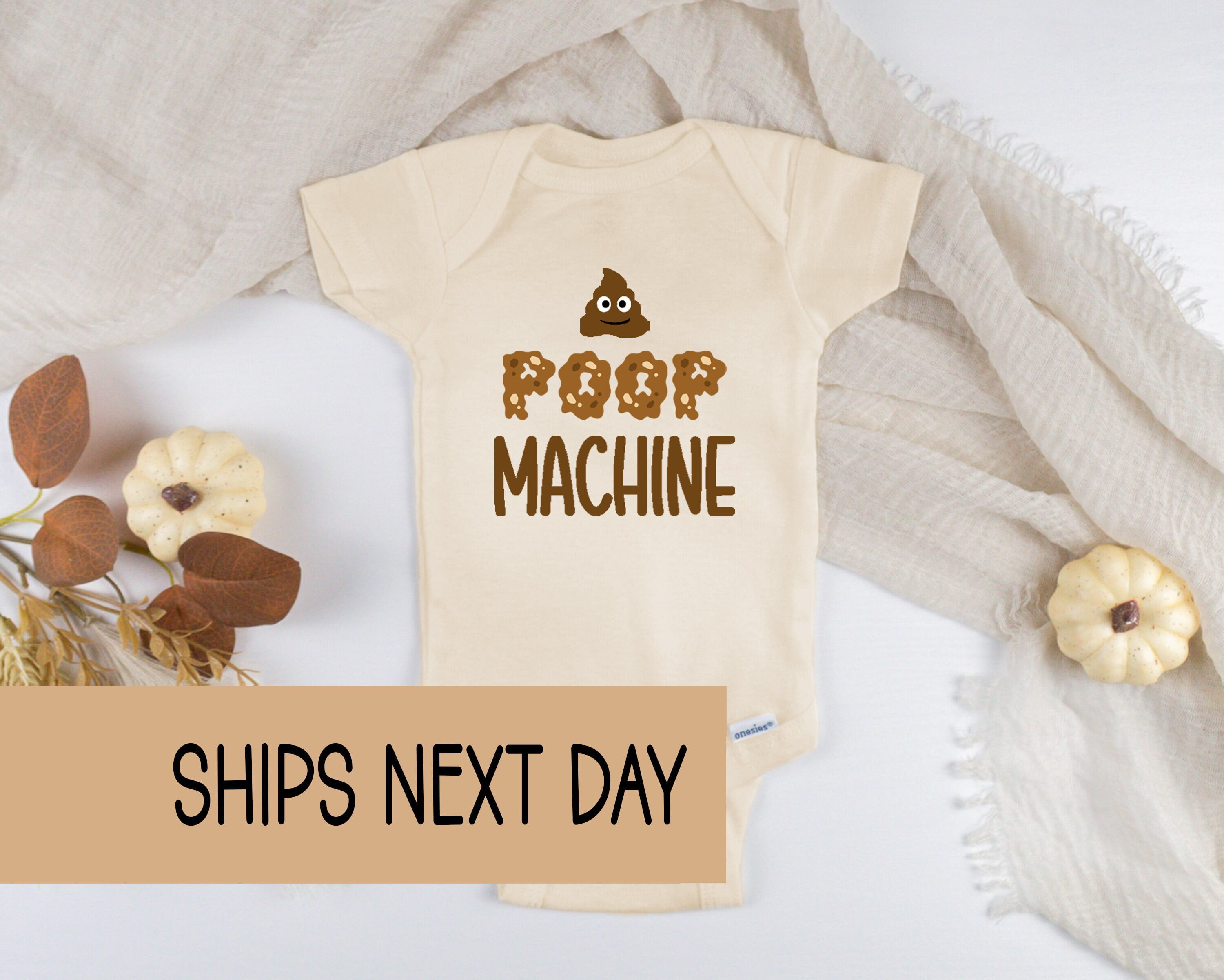 Bella Canvas with Funny Poop Machine, Humorous Baby Shower Gift ...