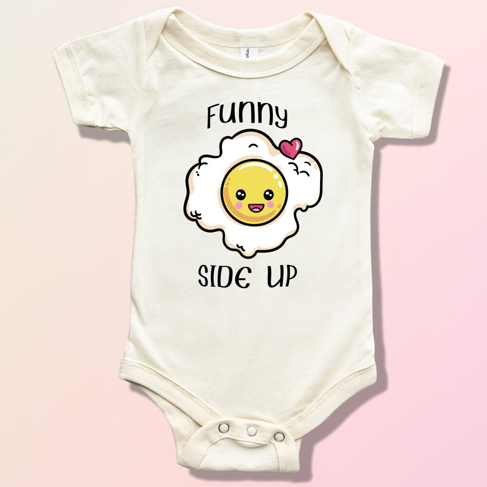 Bella Canvas with Funny Side Up, Funny Egg, Funny Baby Clothes, Baby ...