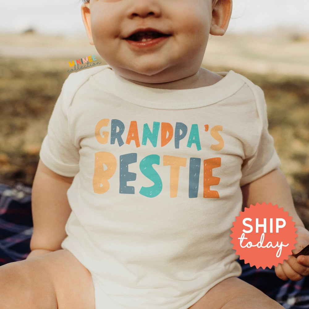 Bella Canvas with Grandpa'S Besties, I Love Grandpa, New Grandfather Gift, Adorable Baby Clothes ...