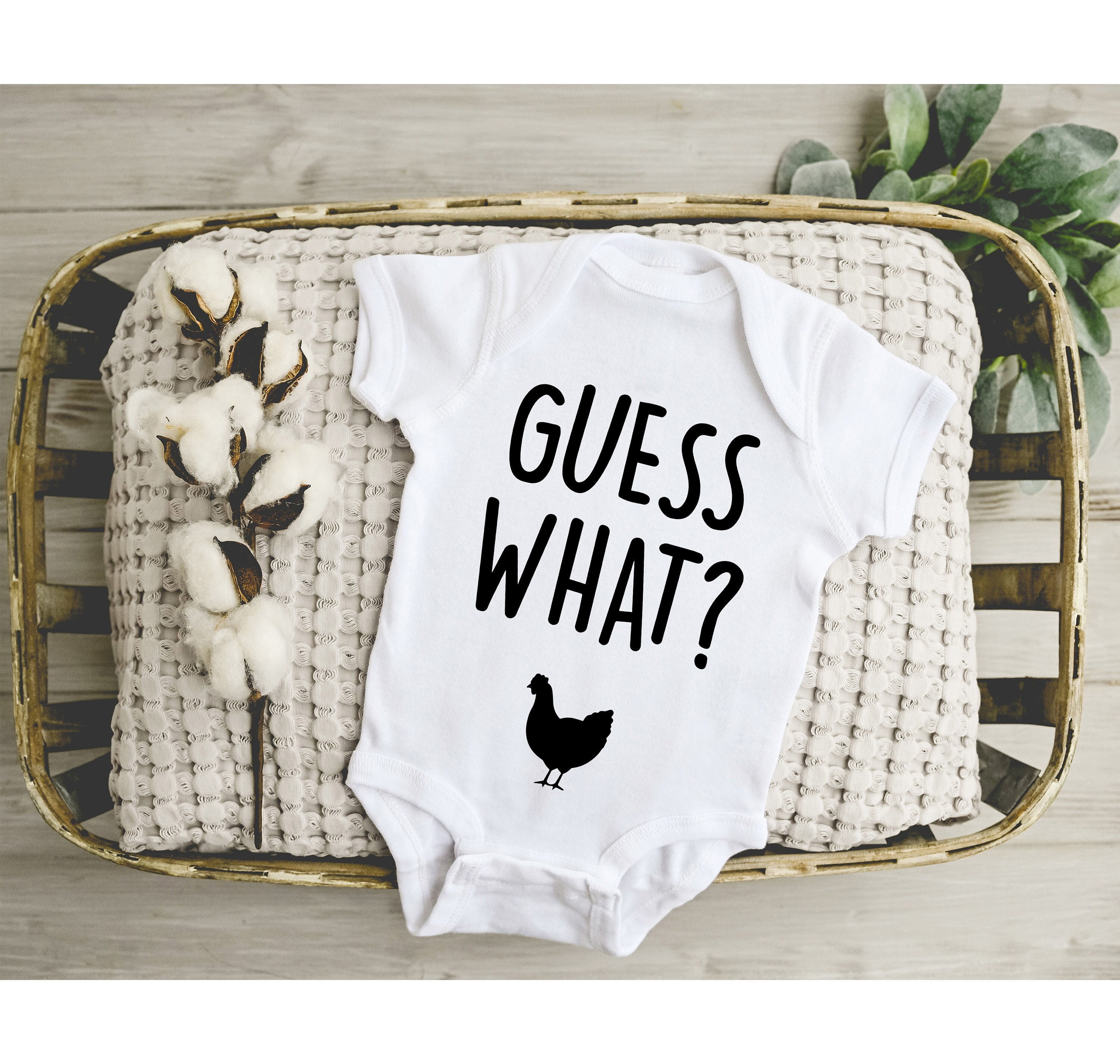 Bella Canvas with Guess What? Chicken Butt, Funny Baby Clothes, Funny ...