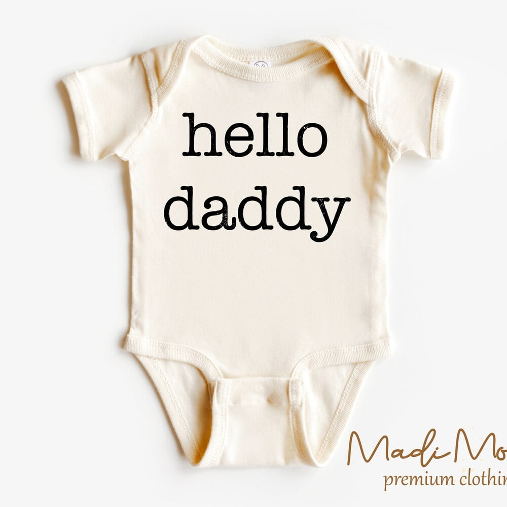 Bella Canvas with Hello Daddy, Cute Kids Shirt Cute Baby Boy or Girl Bodysuit Gift - Walmart.com