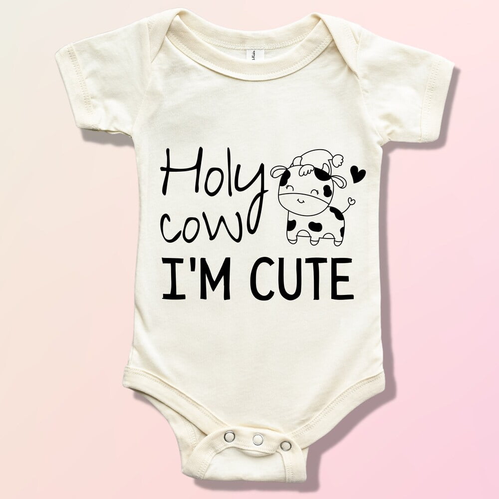 Bella Canvas with Holy Cow I'M Cute, Cute Cow Shirt, Cow First Birthday ...
