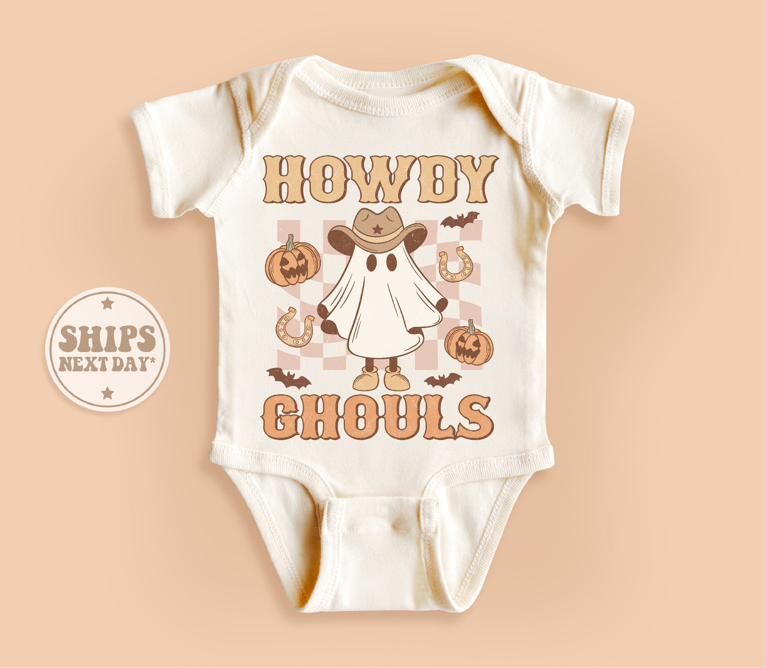 Bella Canvas with Howdy Ghouls, Western Halloween, Kid Gifts Cute and Cool, Baby Boy or Girl ...