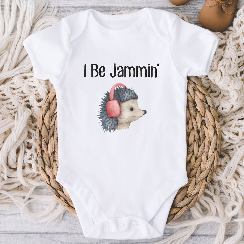 Bella Canvas with I Be Jammin' Hedgehog, Music, Baby Shower Gift, New ...