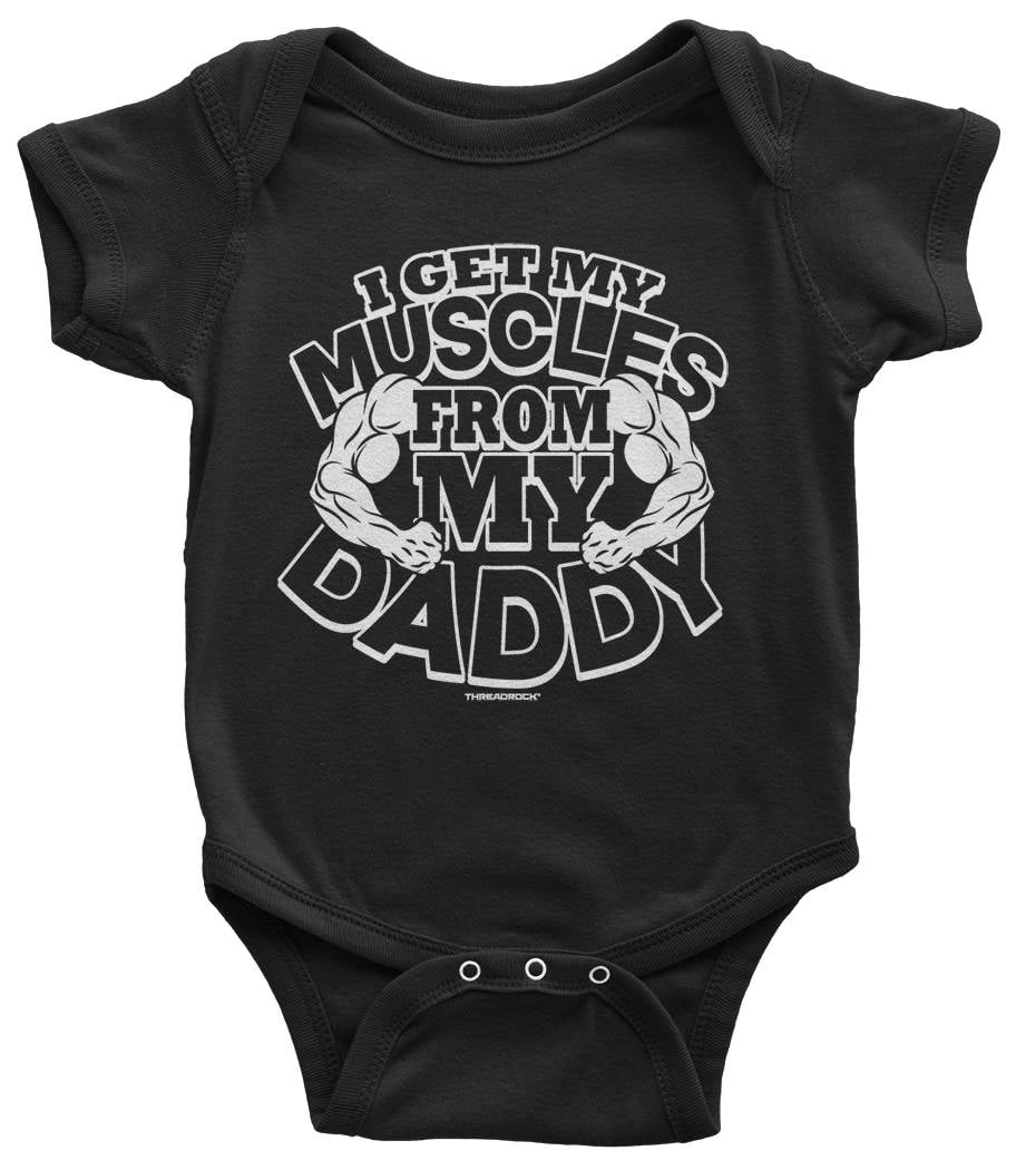 Bella Canvas with I Get My Muscles From Daddy Unisex Baby Infant Cool ...