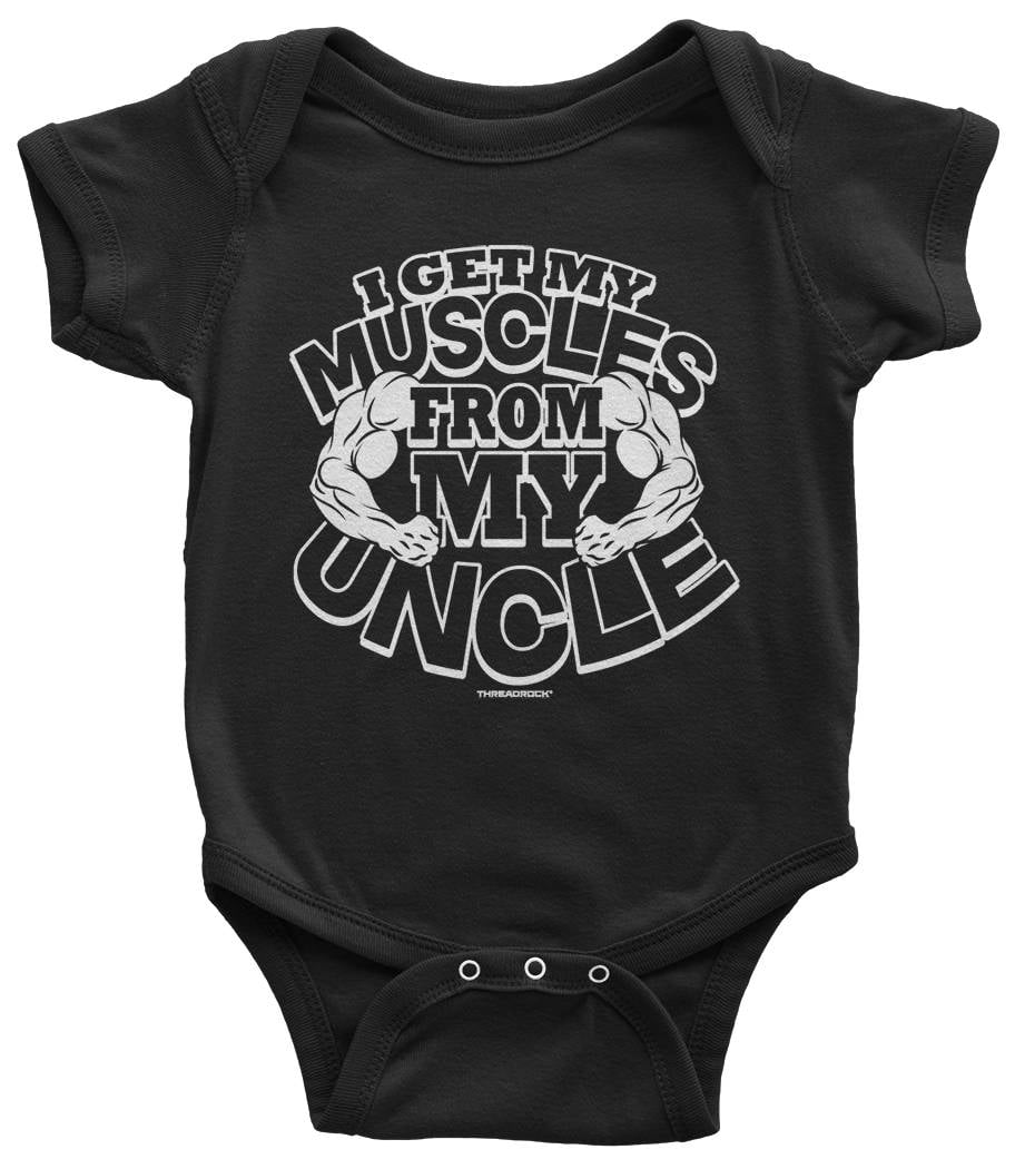 Bella Canvas with I Get My Muscles From My Uncle Unisex Baby Infant ...