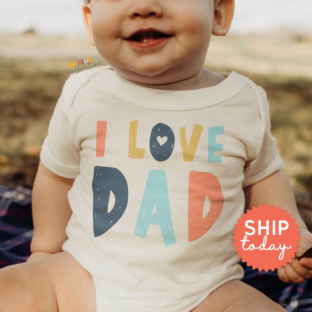Bella Canvas with I Love Dad Brand, 1St Father'S Day, Gift For Dad From Baby, Daddy, Newborn ...