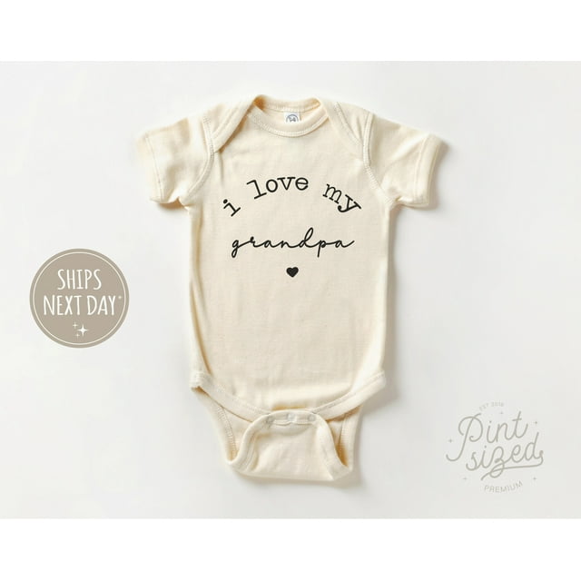 Bella Canvas with I Love My Grandpa, Vintage, Cute Cute Baby Boy or Girl Bodysuit Gift - Walmart.com