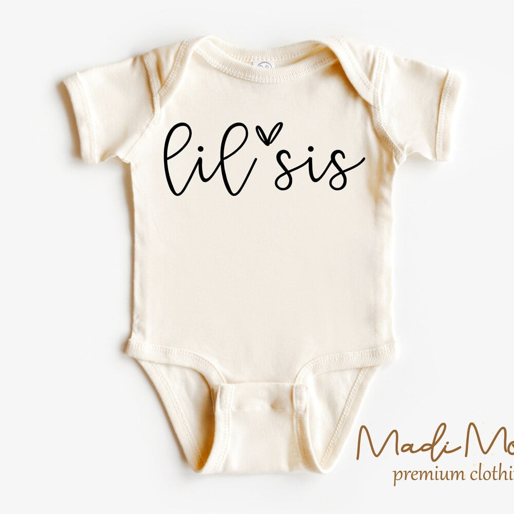 Bella Canvas with Lil Sis, Sister Kids Shirt Cute Baby Boy or Girl Bodysuit Gift - Walmart.com