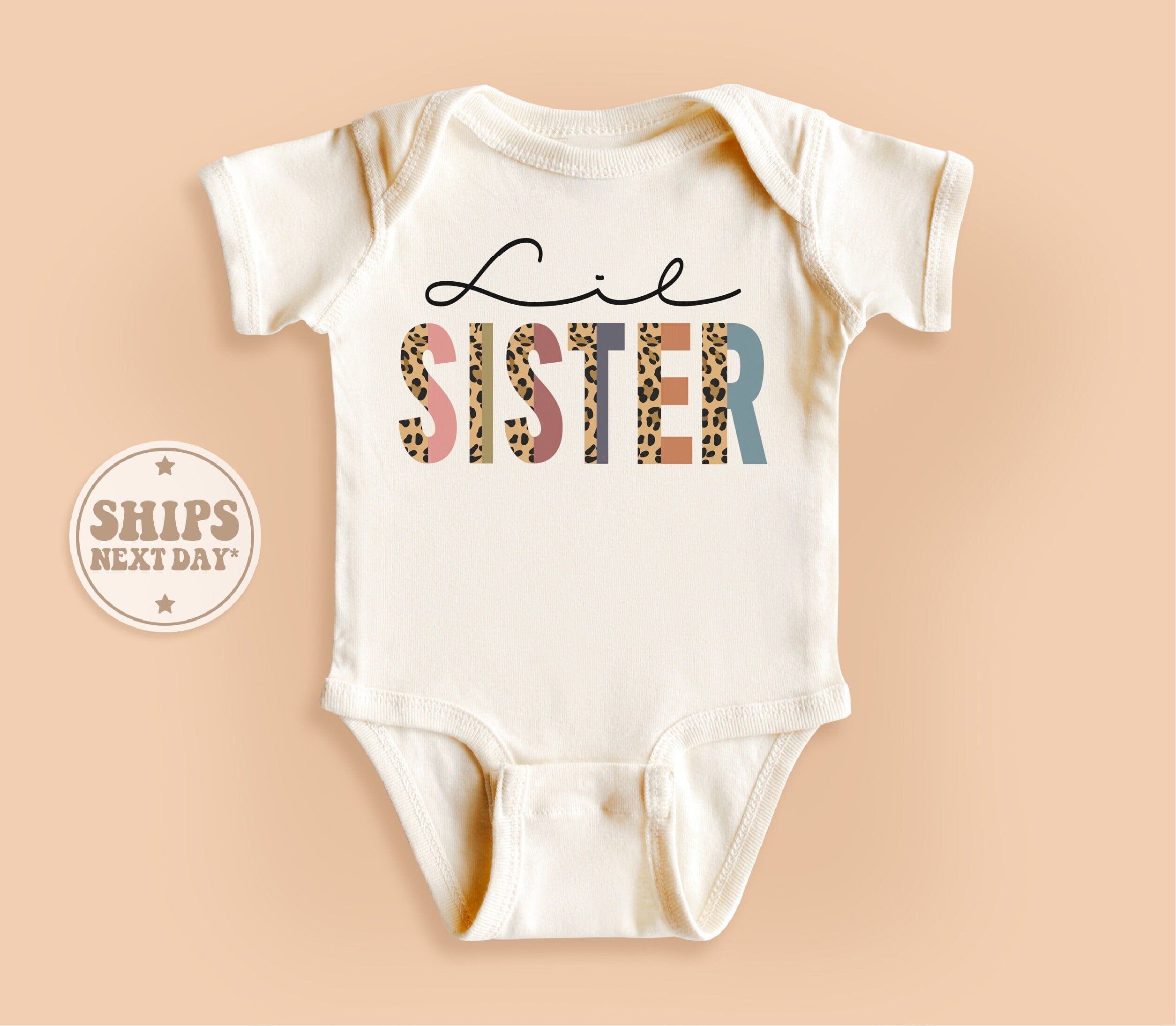 Bella Canvas with Lil Sister, Little Sister, Baby Gift Cute and Cool, Baby Boy or Girl Bodysuit ...
