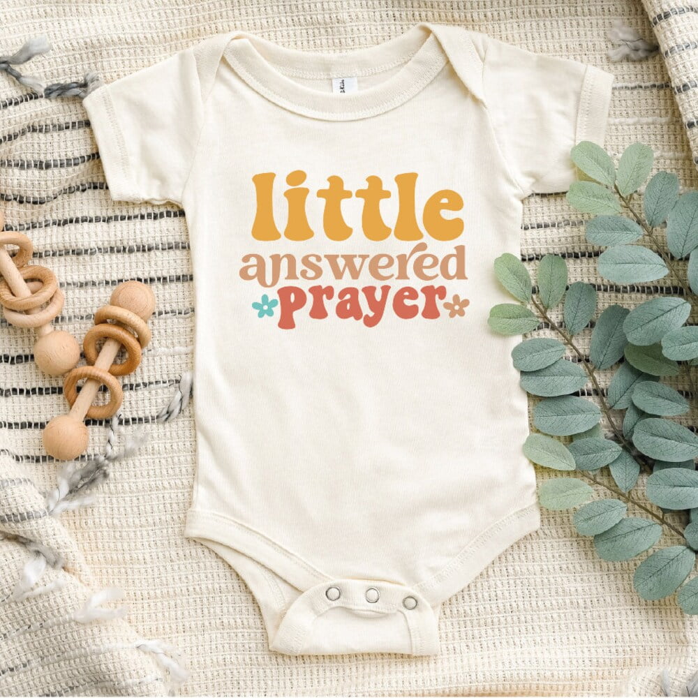 Bella Canvas with Little Answered Prayer, Religious, Blessed Kids Shirt ...