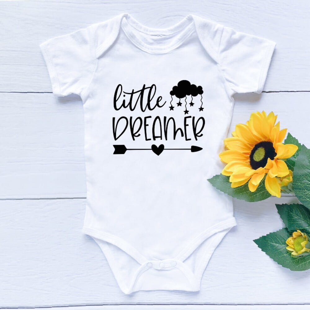 Bella Canvas with Little Dreamer, Cute Baby Gift, Dreamcatcher Cute Baby Boy or Girl Bodysuit ...