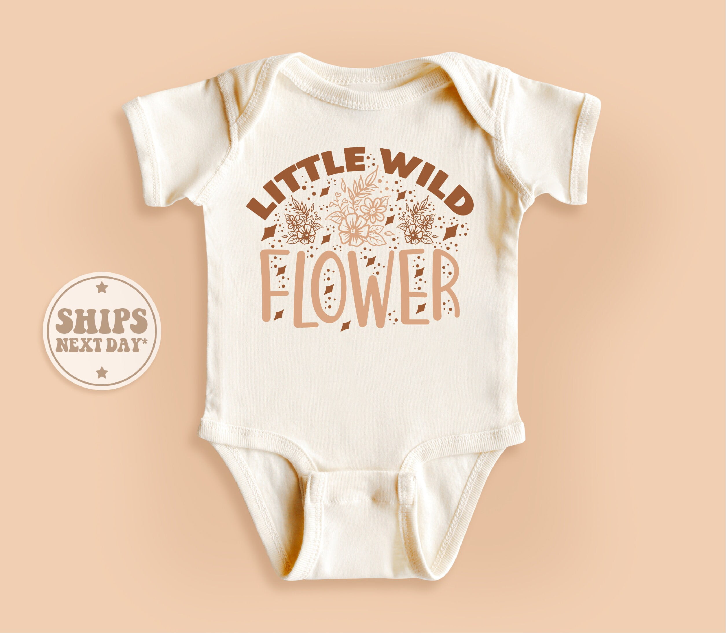 Bella Canvas with Little Wildflower, Floral, Retro Natural Kid Gifts Cute and Cool, Baby Boy or ...