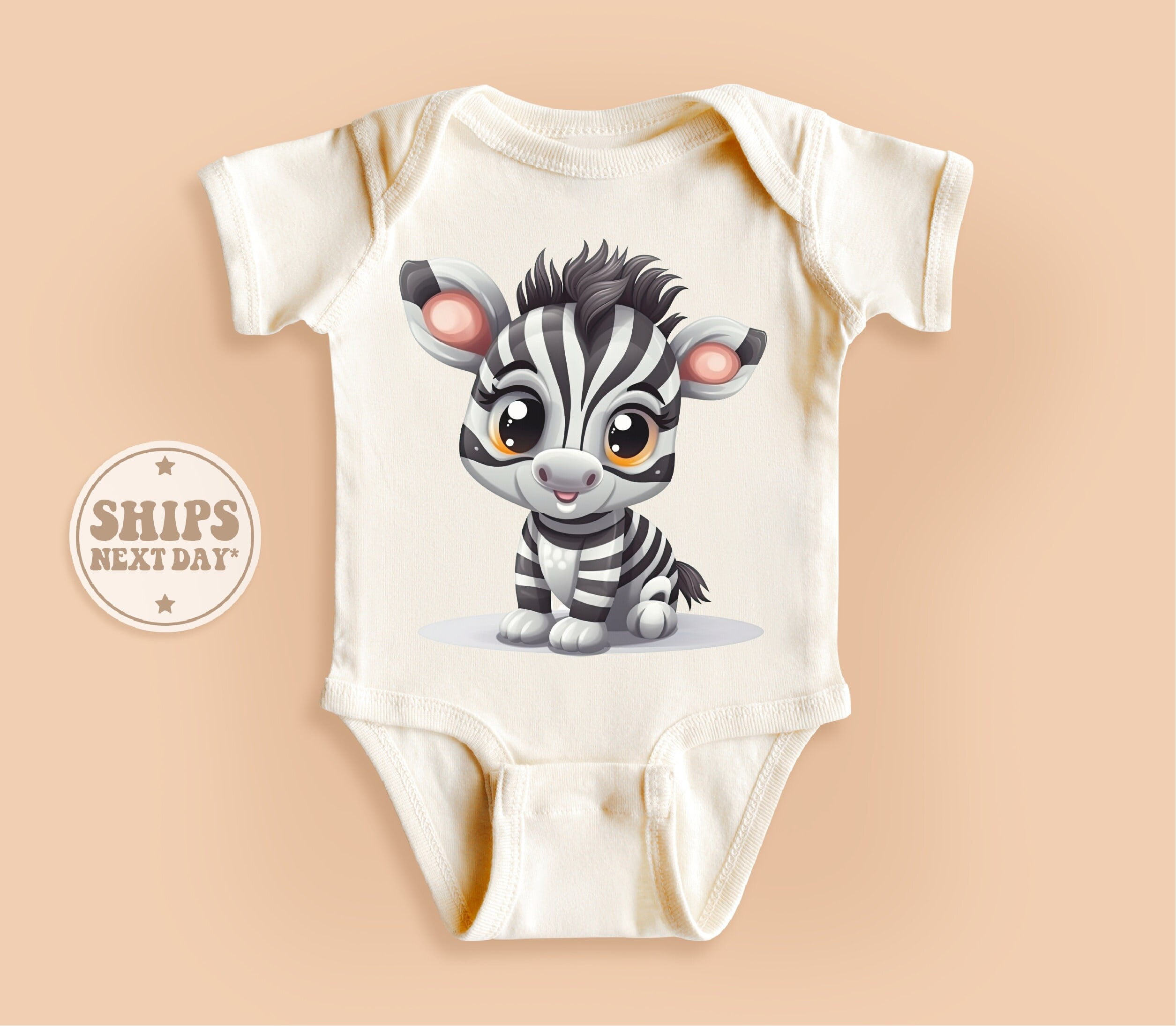 Bella Canvas with Little Zebra, Safari, Cute Animal, Zebra Baby Natural ...