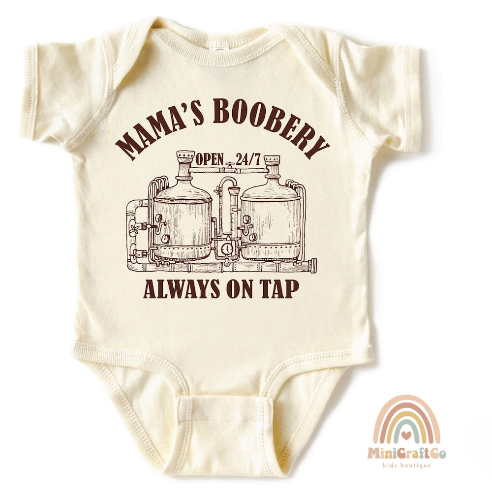 Bella Canvas with Mama'S Boobery, Breastfeeding Humor Newborn Gift ...
