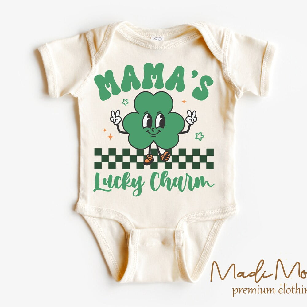 Bella Canvas with Mama'S Lucky Charm, St Patrick'S Day s Cute Baby Boy or Girl Bodysuit Gift ...