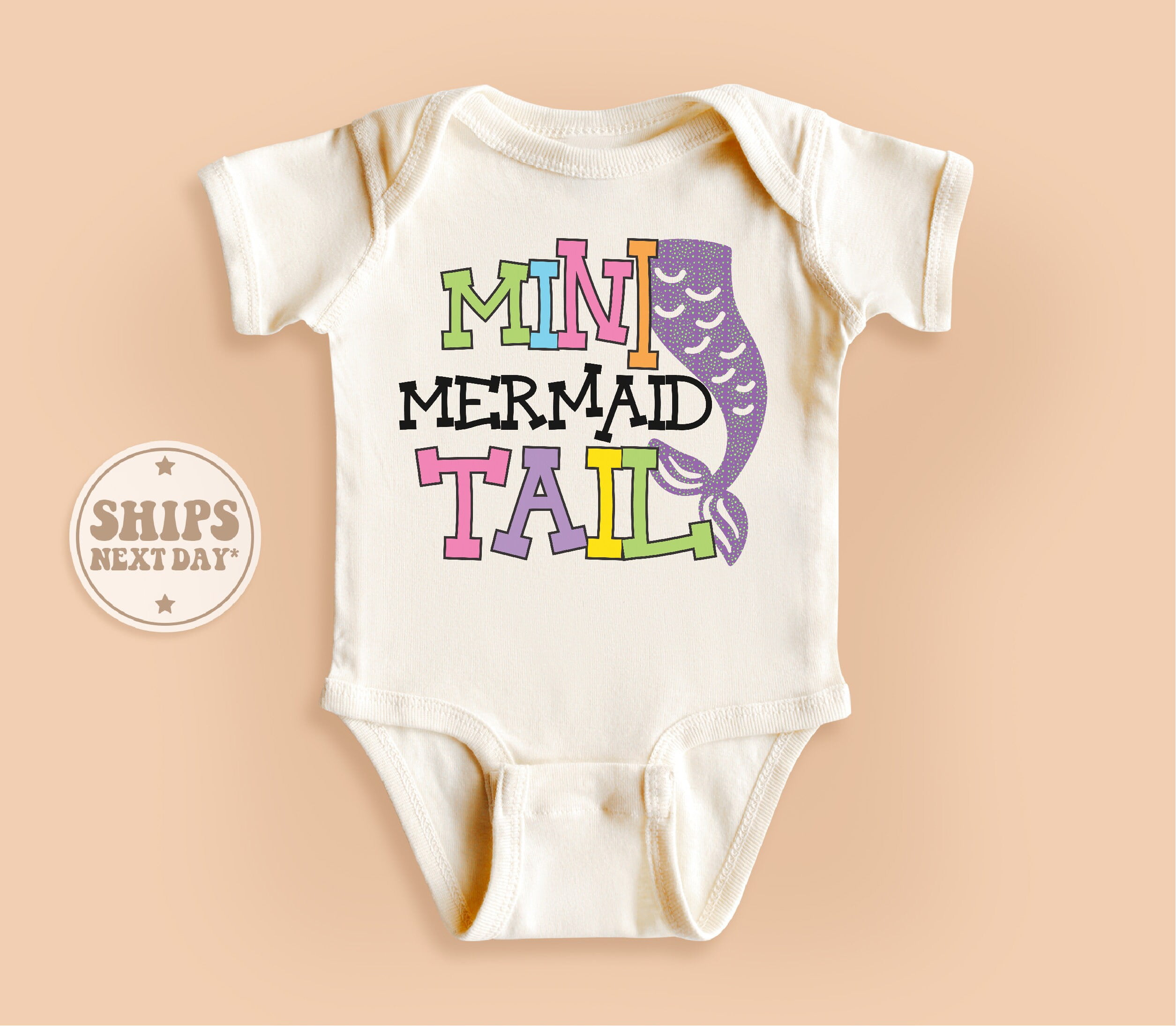 Bella Canvas with Mini Mermaid Tail, Baby Girl, Kid Gifts Cute and Cool ...