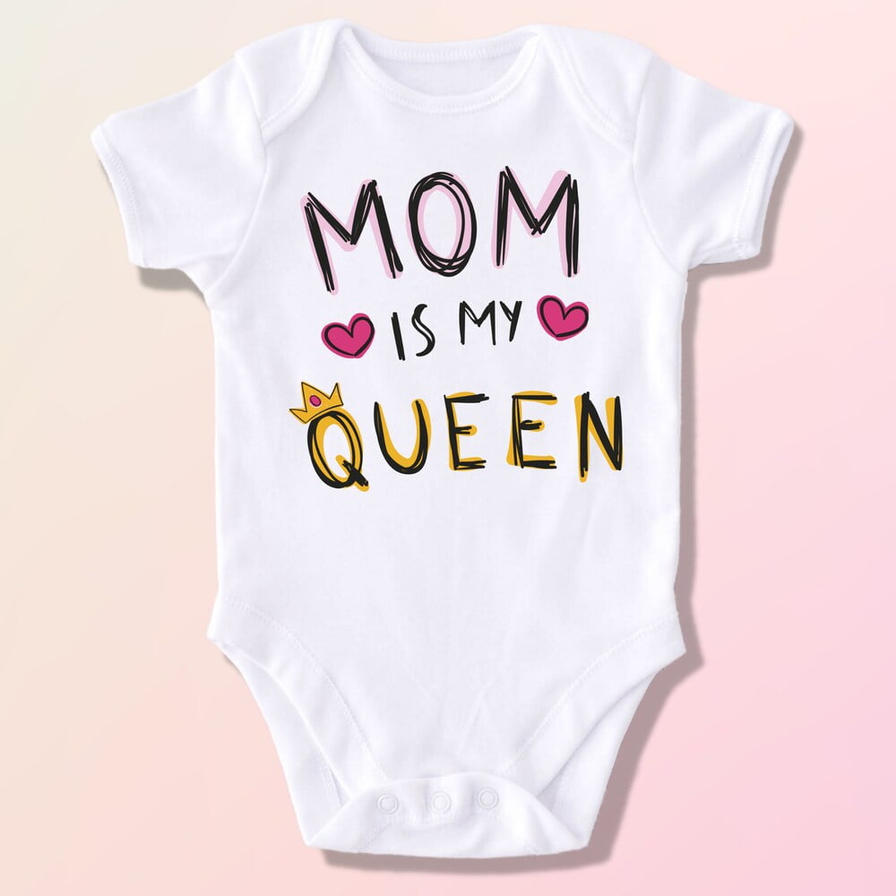 Bella Canvas with Mom Is My Queen, Mother'S Day, Cute, Gift For Newborn ...
