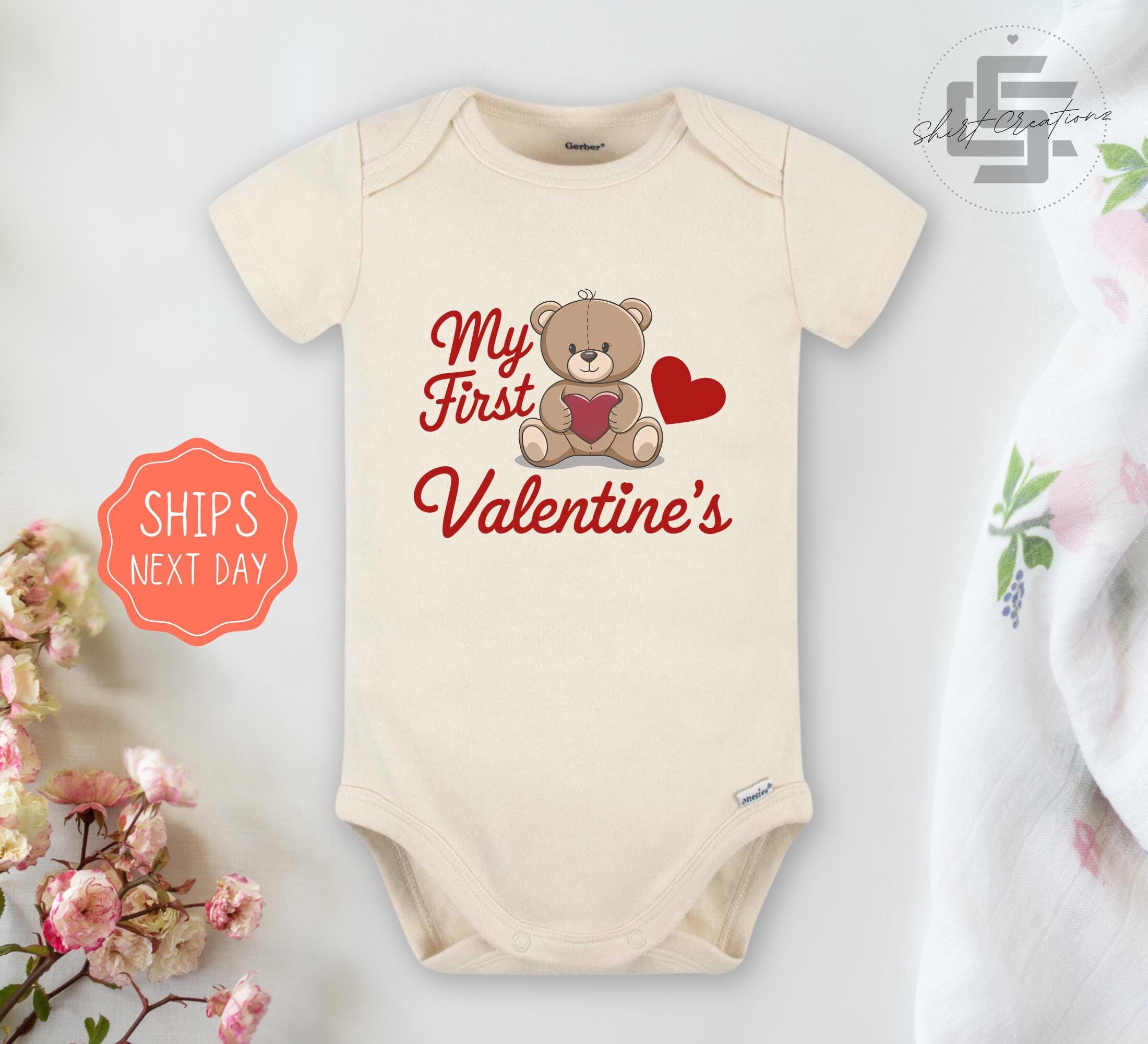 Bella Canvas with My First Valentine, Valentine'S Newborn Baby Body ...