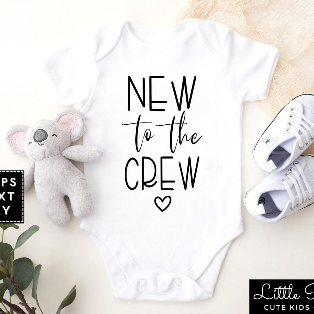 Bella Canvas with New To The Crew, Cute Baby Announcement, Minimalist Baby Reveal, New Baby ...