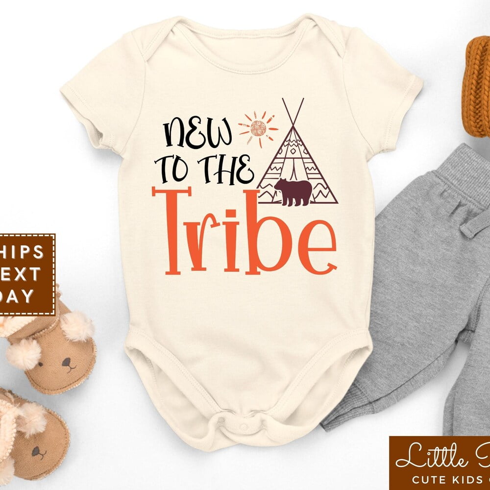 Bella Canvas with New To The Tribe, Cute Baby Announcement, Minimalist ...