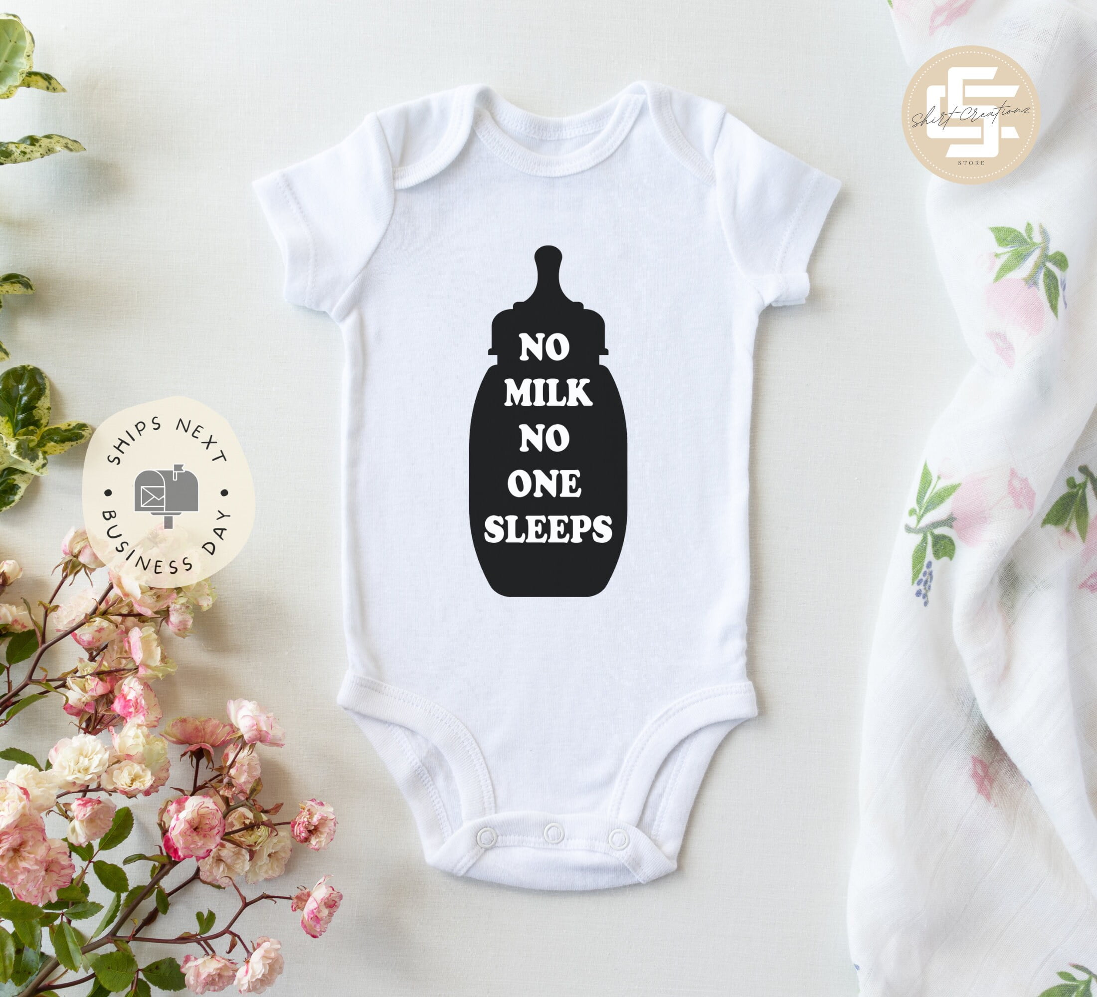 Bella Canvas with No Milk No One Sleeps, Milk, Baby Announcement Body ...