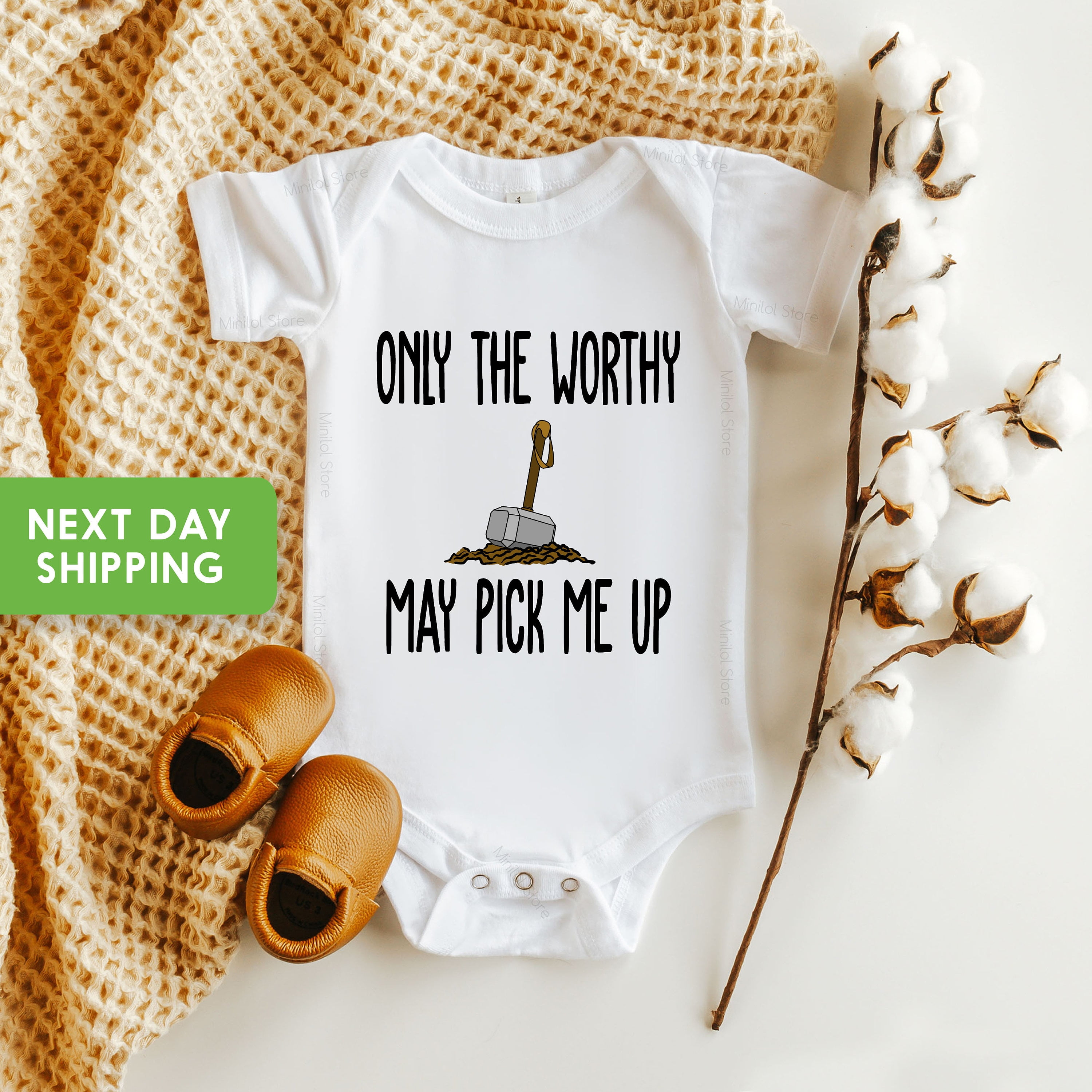 Bella Canvas with Only The Worthy My Pick Me Up, Funny, Cute, Cool Baby Clothing, Cute Baby Boy ...