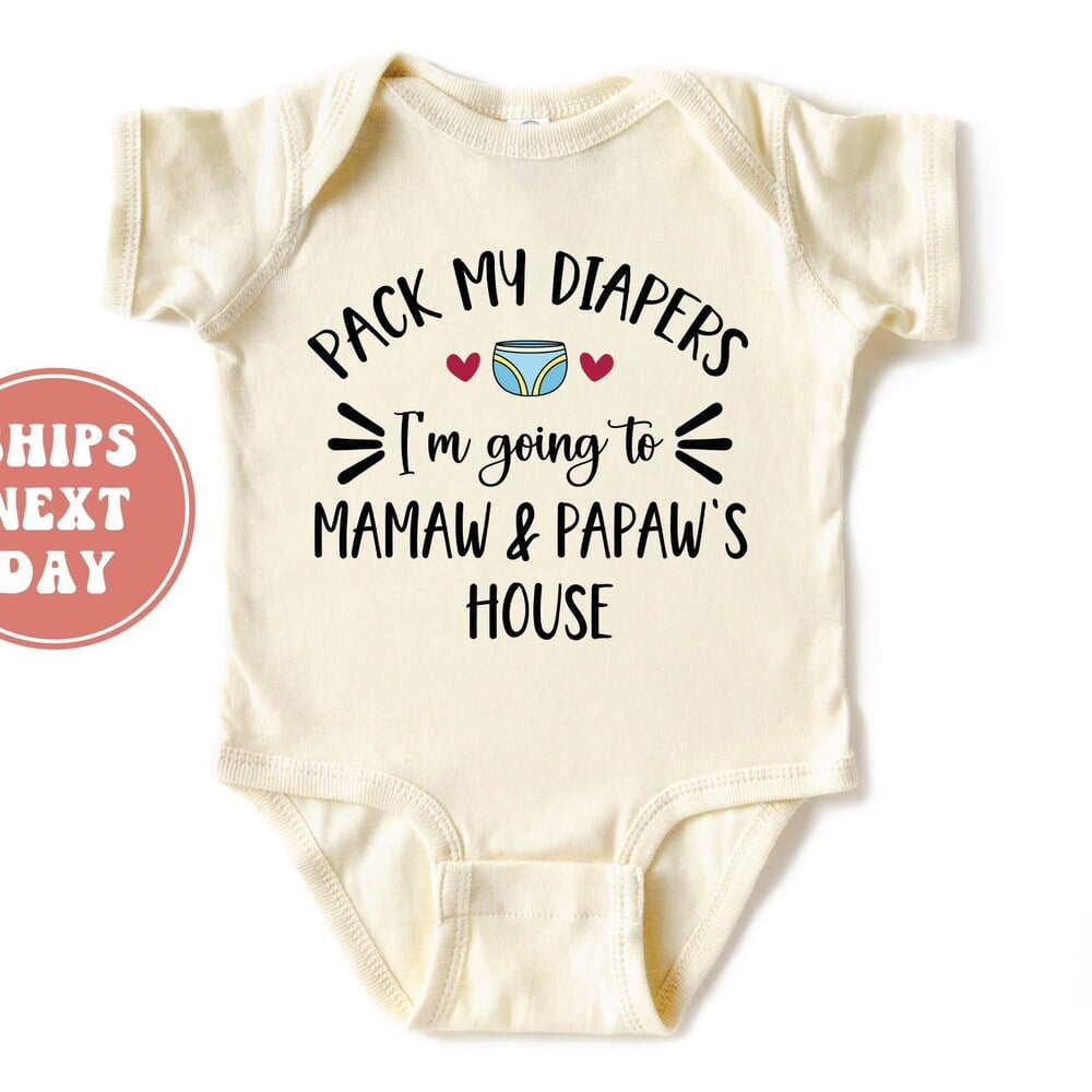 Bella Canvas with Pack My Diapers, Grandma'S Favorite Shirt Baby Shower ...