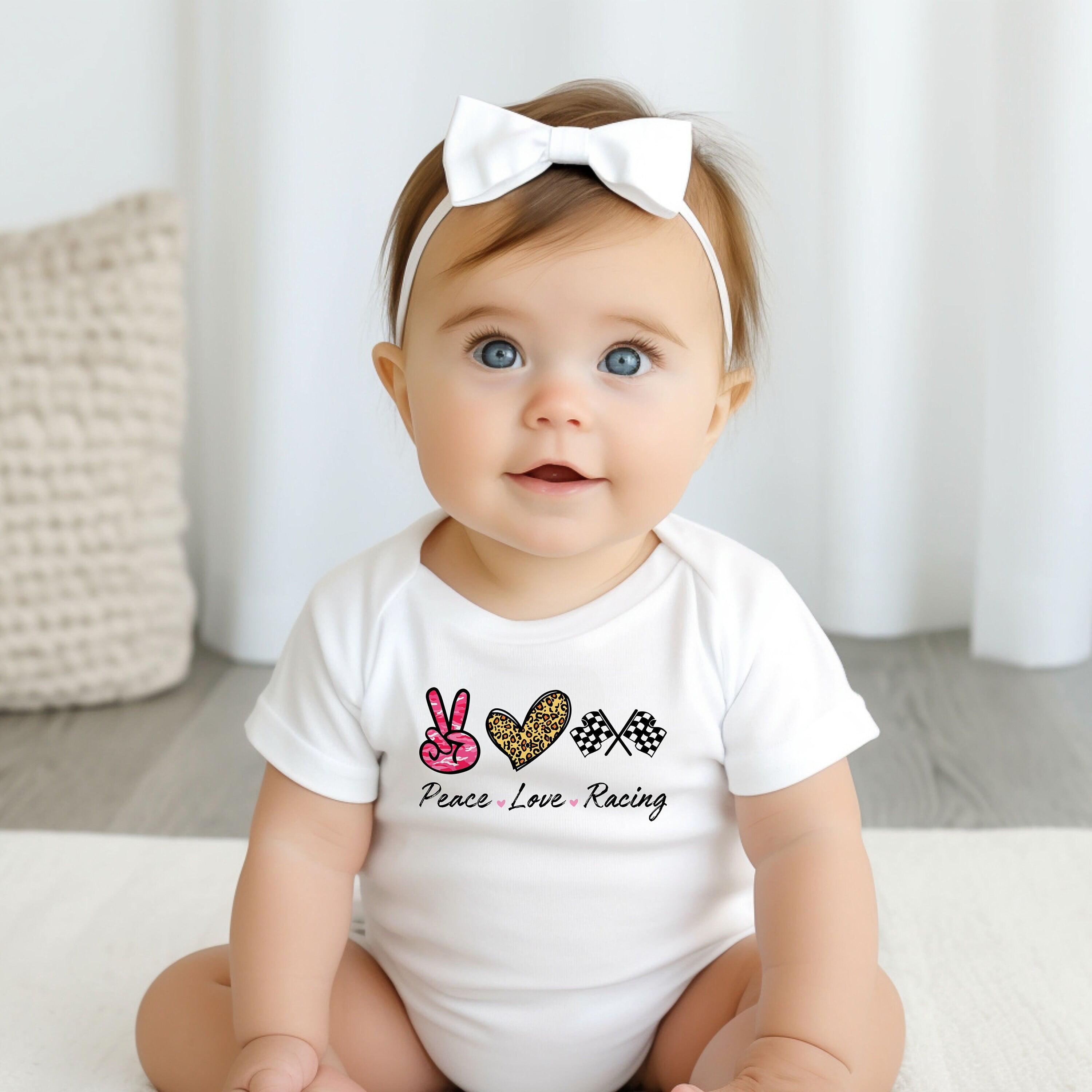 Bella Canvas with Peace Love Racing, Racing, Racing Baby Gift Cute and ...