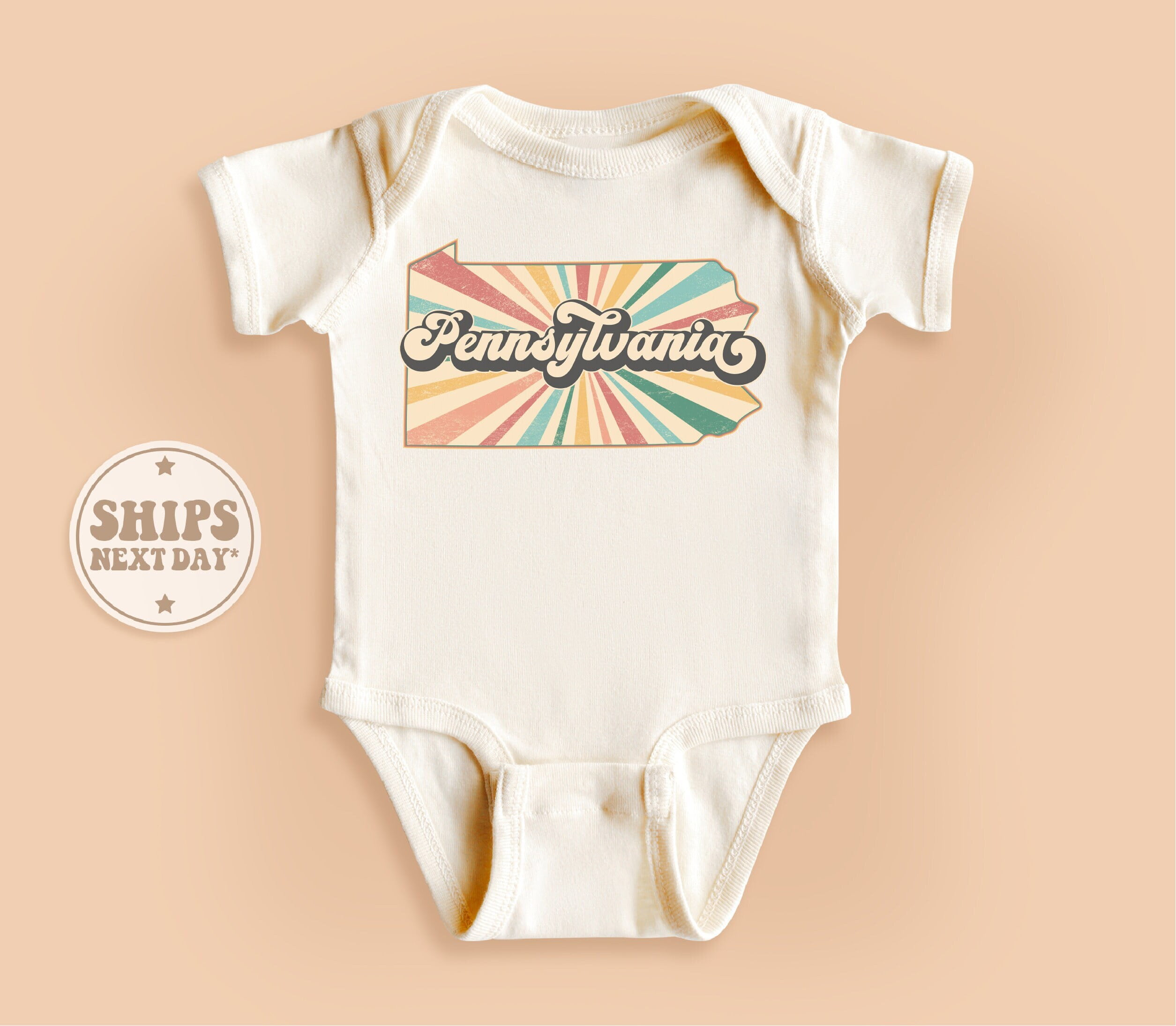 Bella Canvas with Pennsylvania State, Retro Natural, Pennsylvania Cute ...
