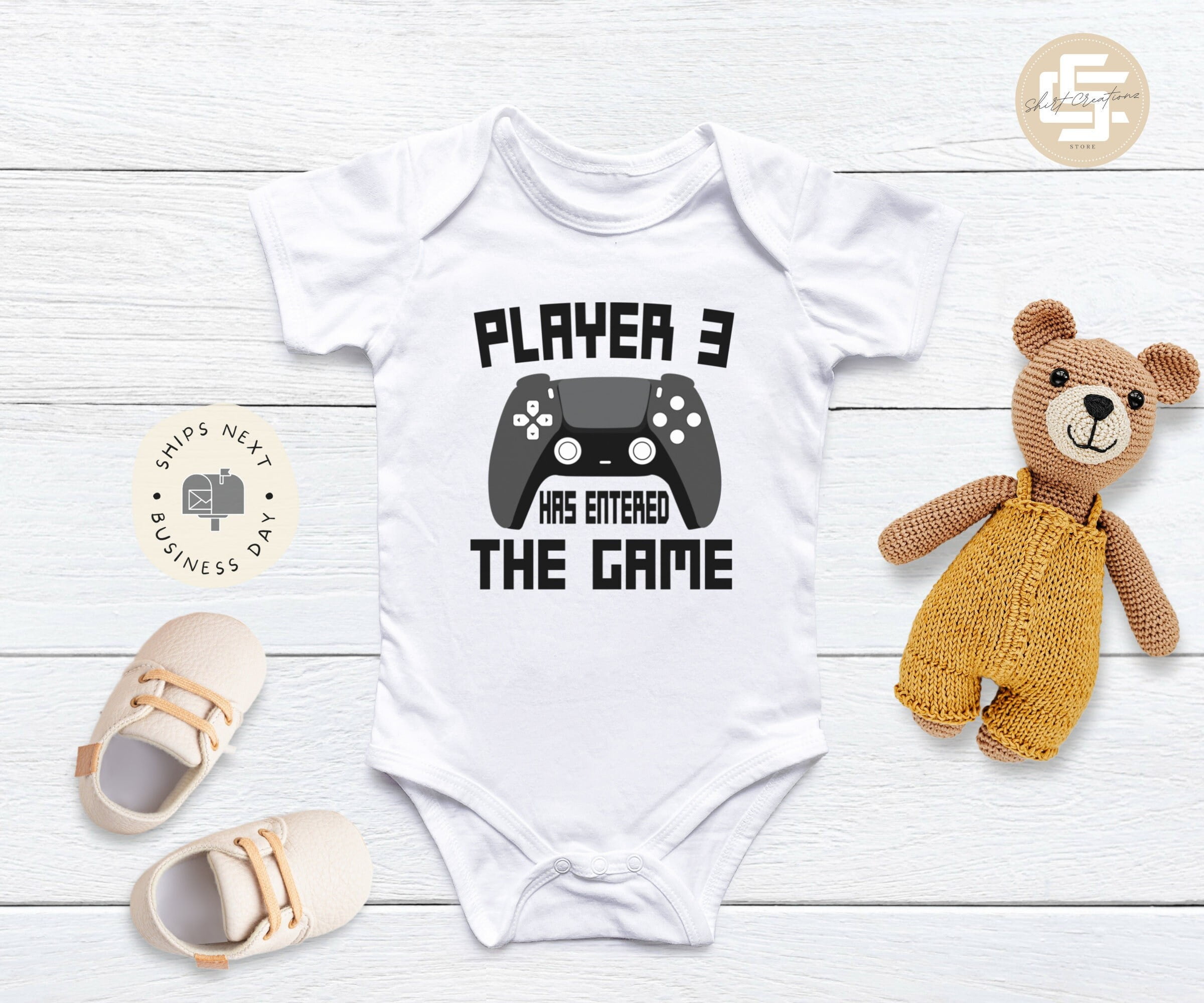 Bella Canvas with Player 3 Has Entered The Game, Player Three, Newborn ...