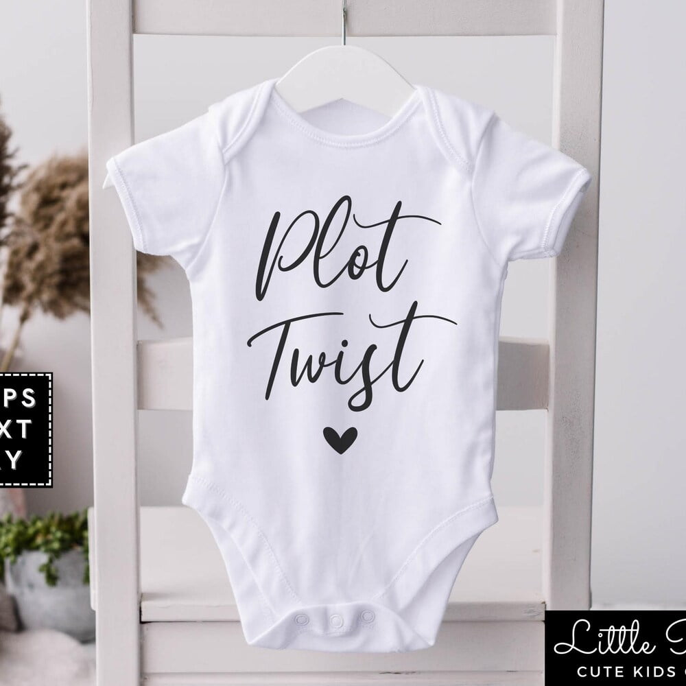 Bella Canvas with Plot Twist, Funny Baby Announcement, Minimalist ...