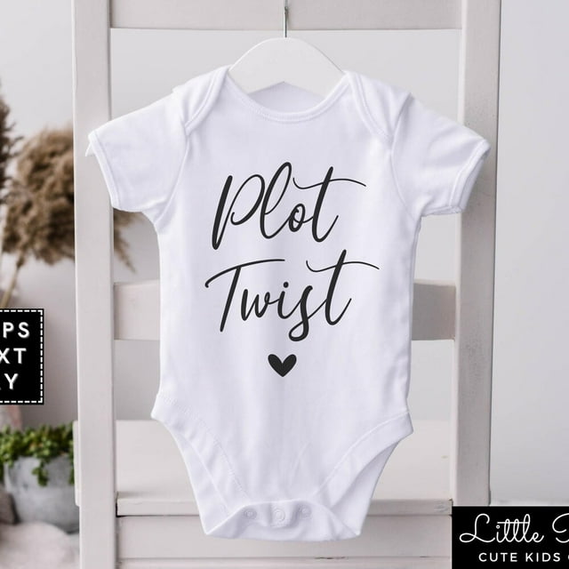 Bella Canvas with Plot Twist, Funny Baby Announcement, Minimalist ...