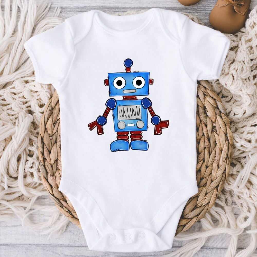 Bella Canvas with Robot, Robot, Baby Shower Gift, Newborn Boy Funny ...