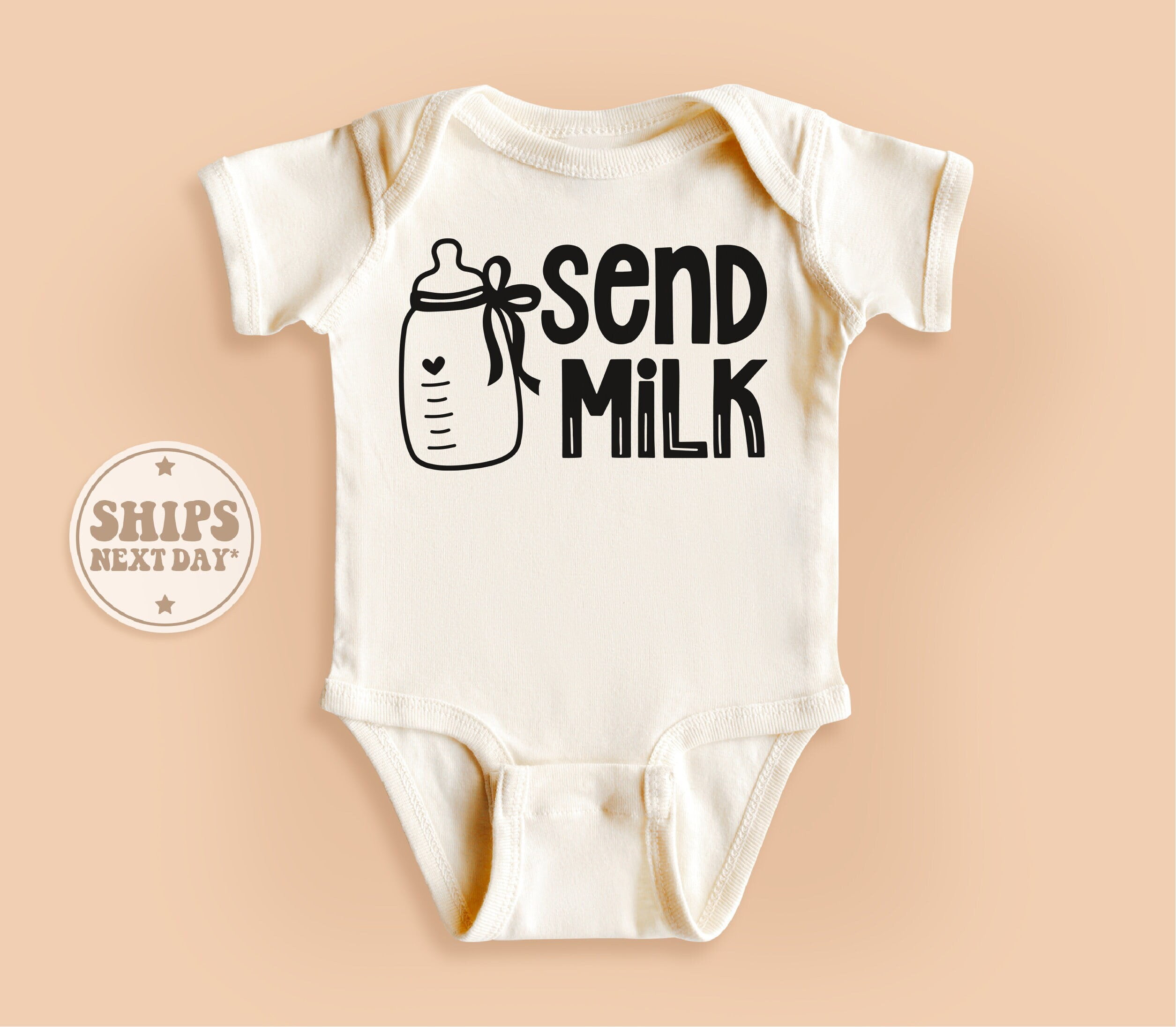 Bella Canvas with Send Milk, Milk Bottle, Milk Lover, Baby Gift Cute ...